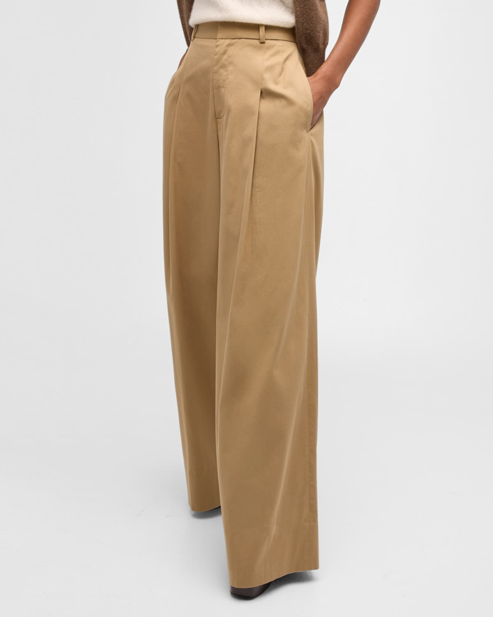 FRAME Pleated Wide-Leg Pants | Neiman Marcus
