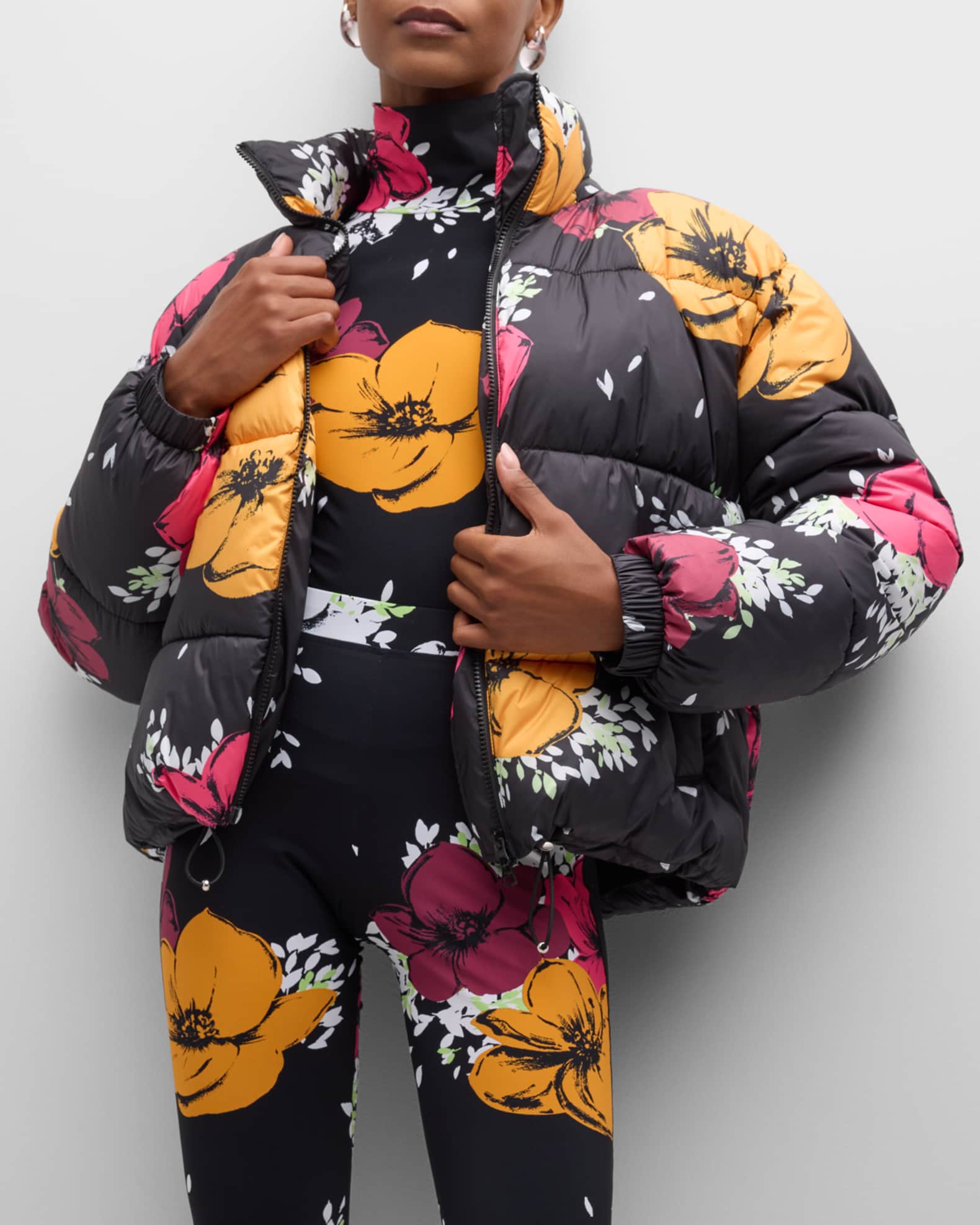 Moschino Jeans Floral Puffer Jacket | Neiman Marcus