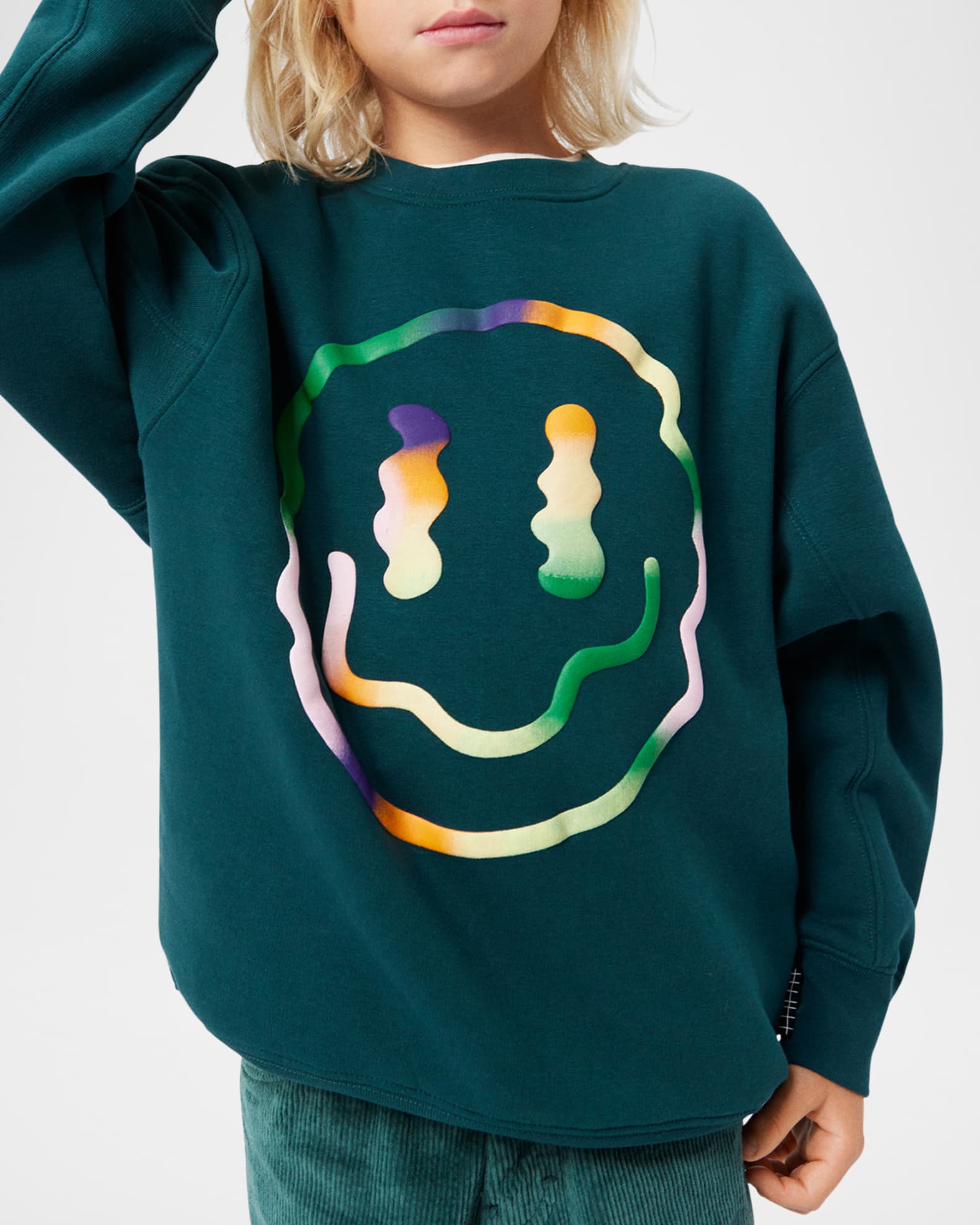 Boy's Magni Wiggly Happy Face Sweatshirt | Neiman Marcus