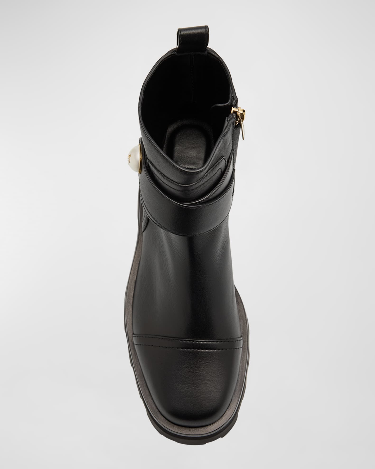 Jimmy Choo Meena Leather Pearly-Button Ankle Boots | Neiman Marcus
