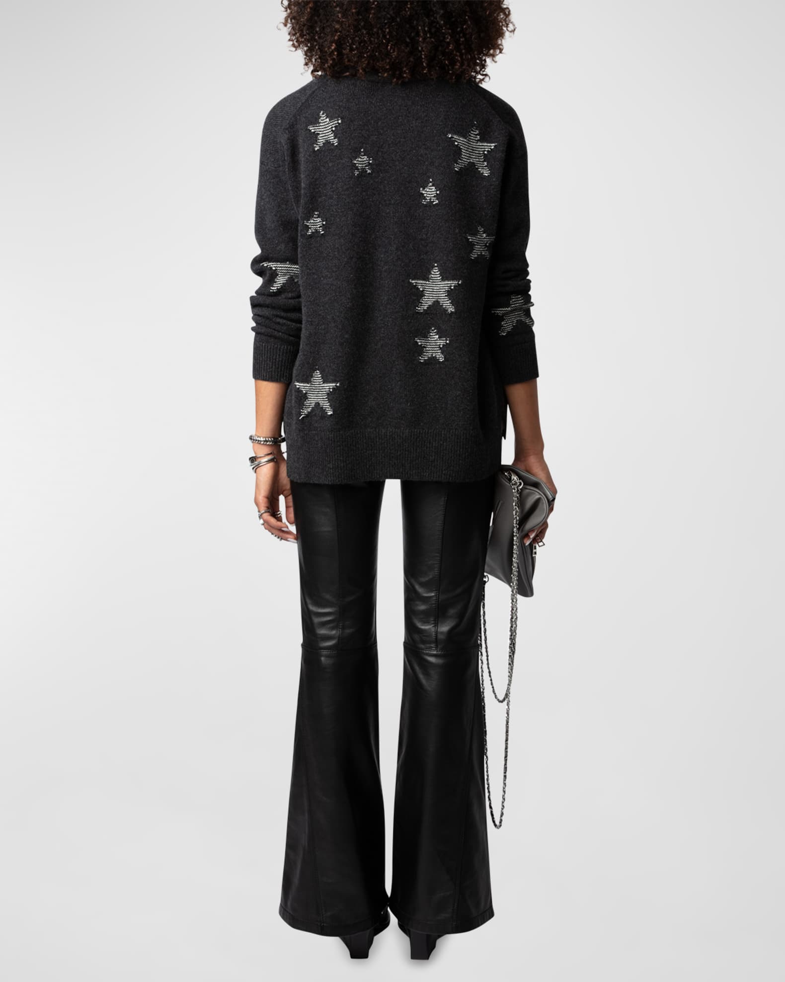Zadig & Voltaire Mirka Cashmere Tweed Star Cardigan | Neiman Marcus