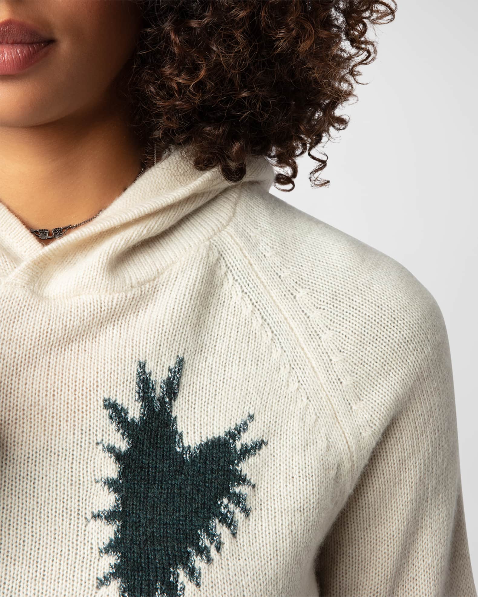 Zadig & Voltaire Moony Cashmere Heart Intarsia Hooded Sweater | Neiman ...