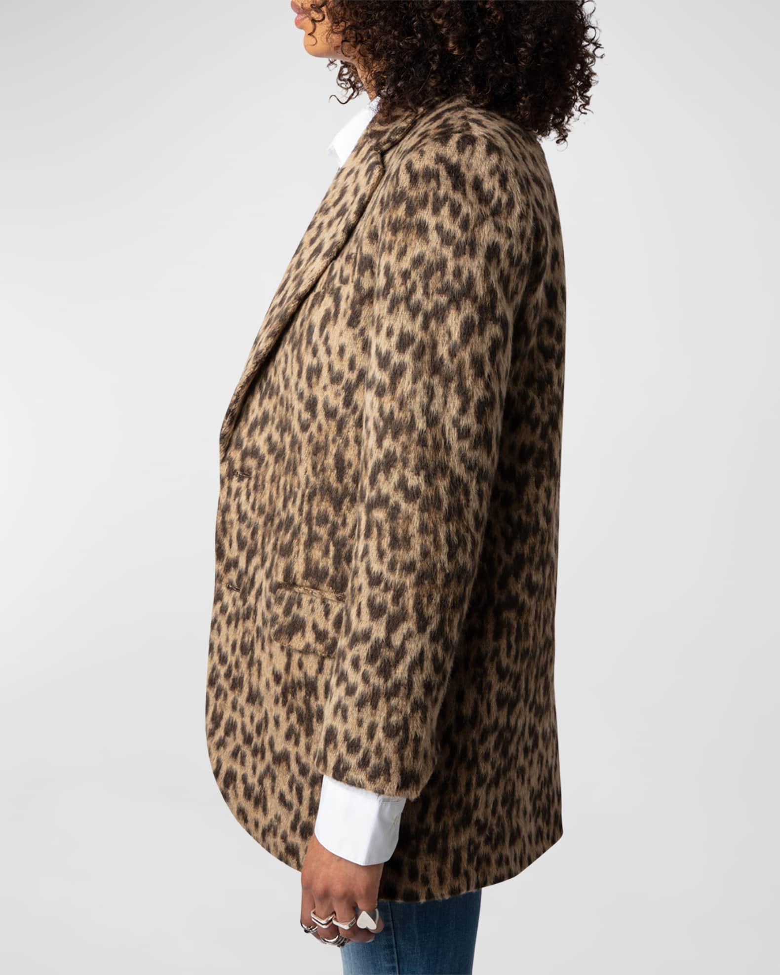 Zadig & Voltaire Violet Soft Wild Leopard-Print Blazer | Neiman Marcus