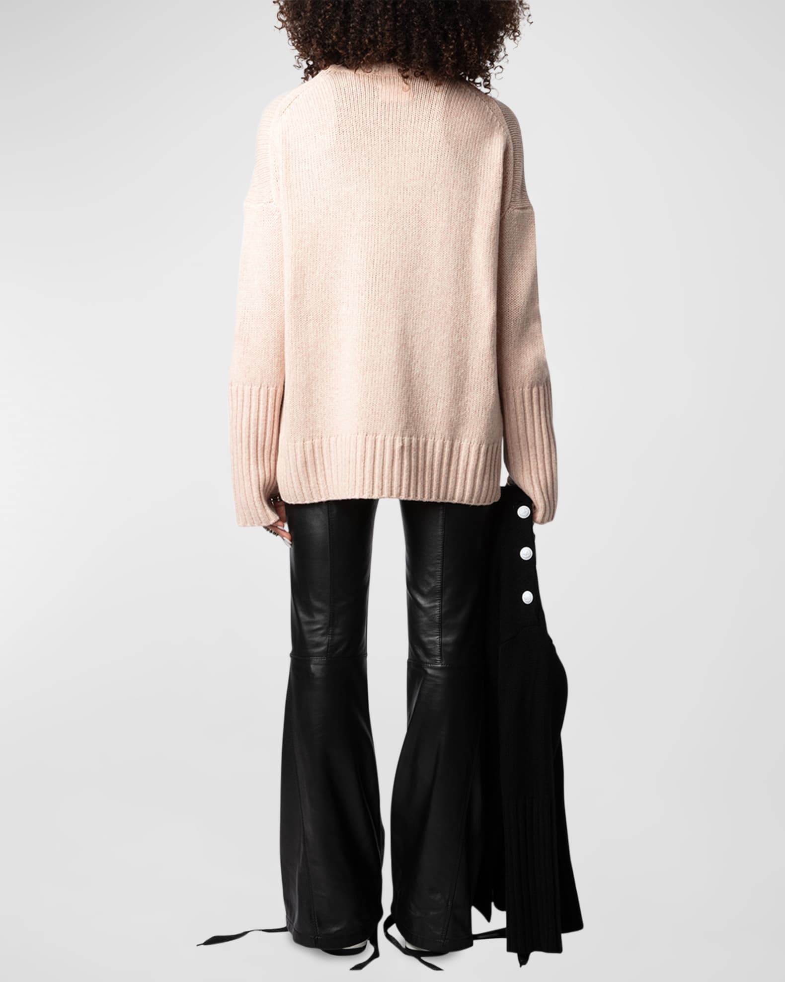 Zadig & Voltaire Alma Merino Wool Heart Spike Sweater | Neiman Marcus