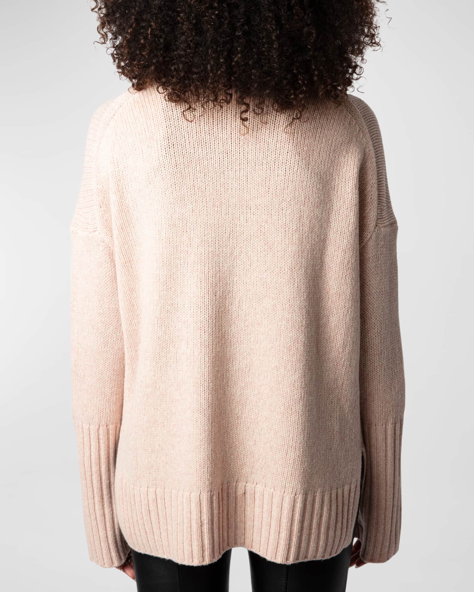 Zadig & Voltaire Alma Merino Wool Heart Spike Sweater | Neiman Marcus