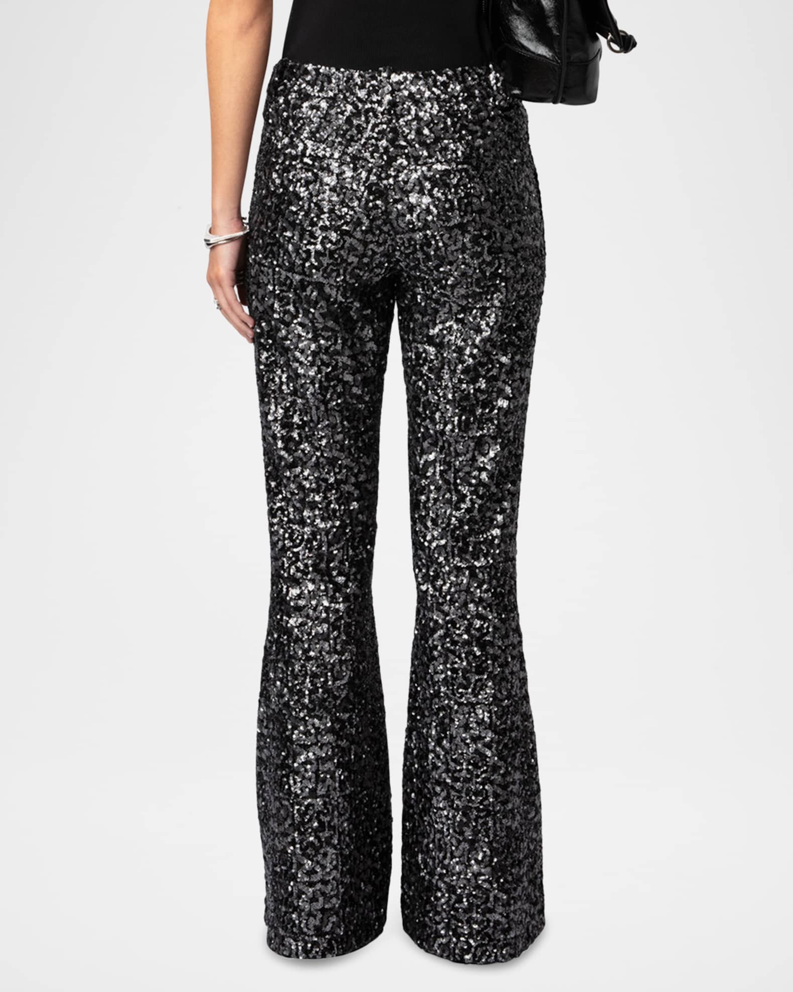 Zadig & Voltaire Prevy Sequined Flare Pants | Neiman Marcus