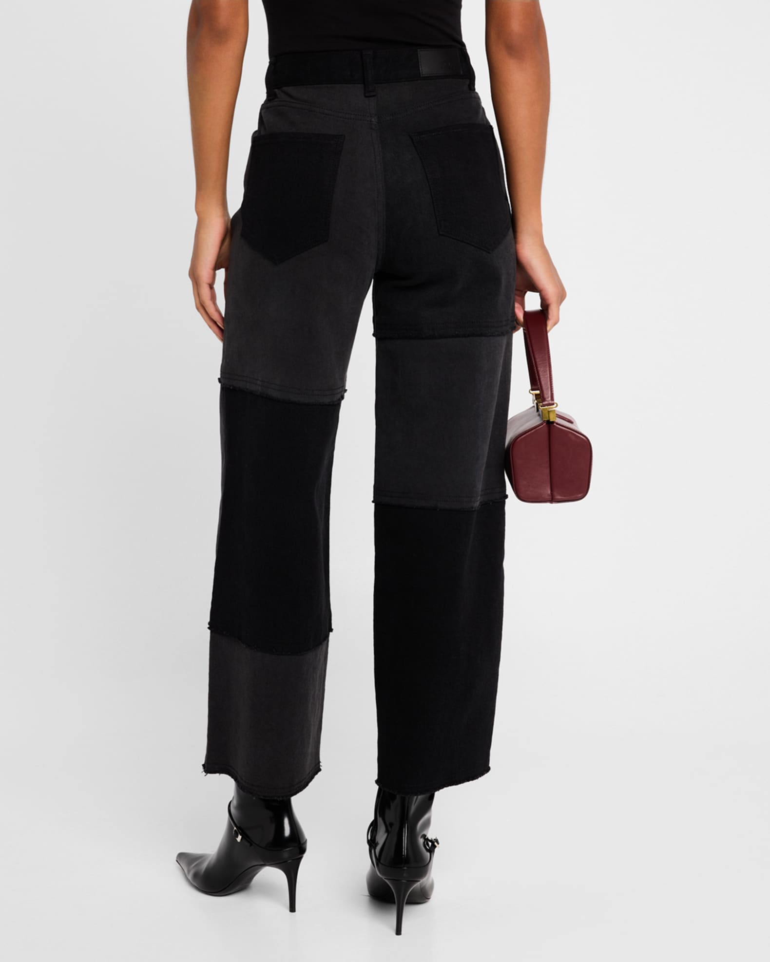 Rails Getty Cropped Wide-Leg Patchwork Jeans | Neiman Marcus