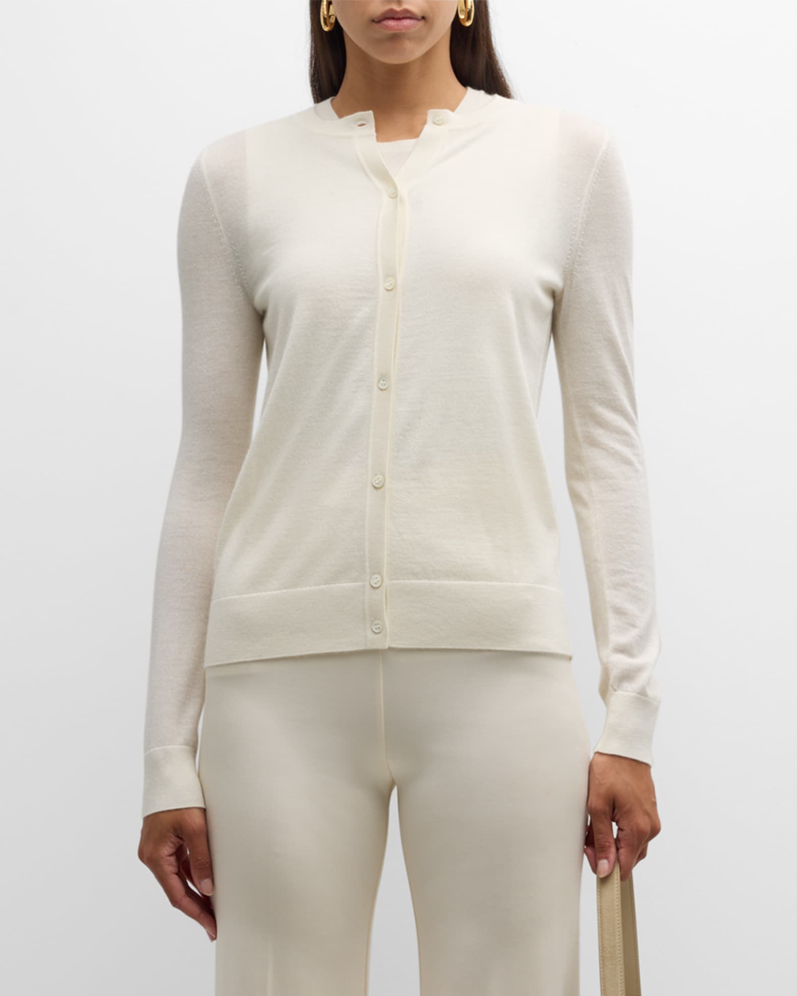 Neiman Marcus Cashmere Collection Cashmere Crewneck Cardigan | Neiman ...