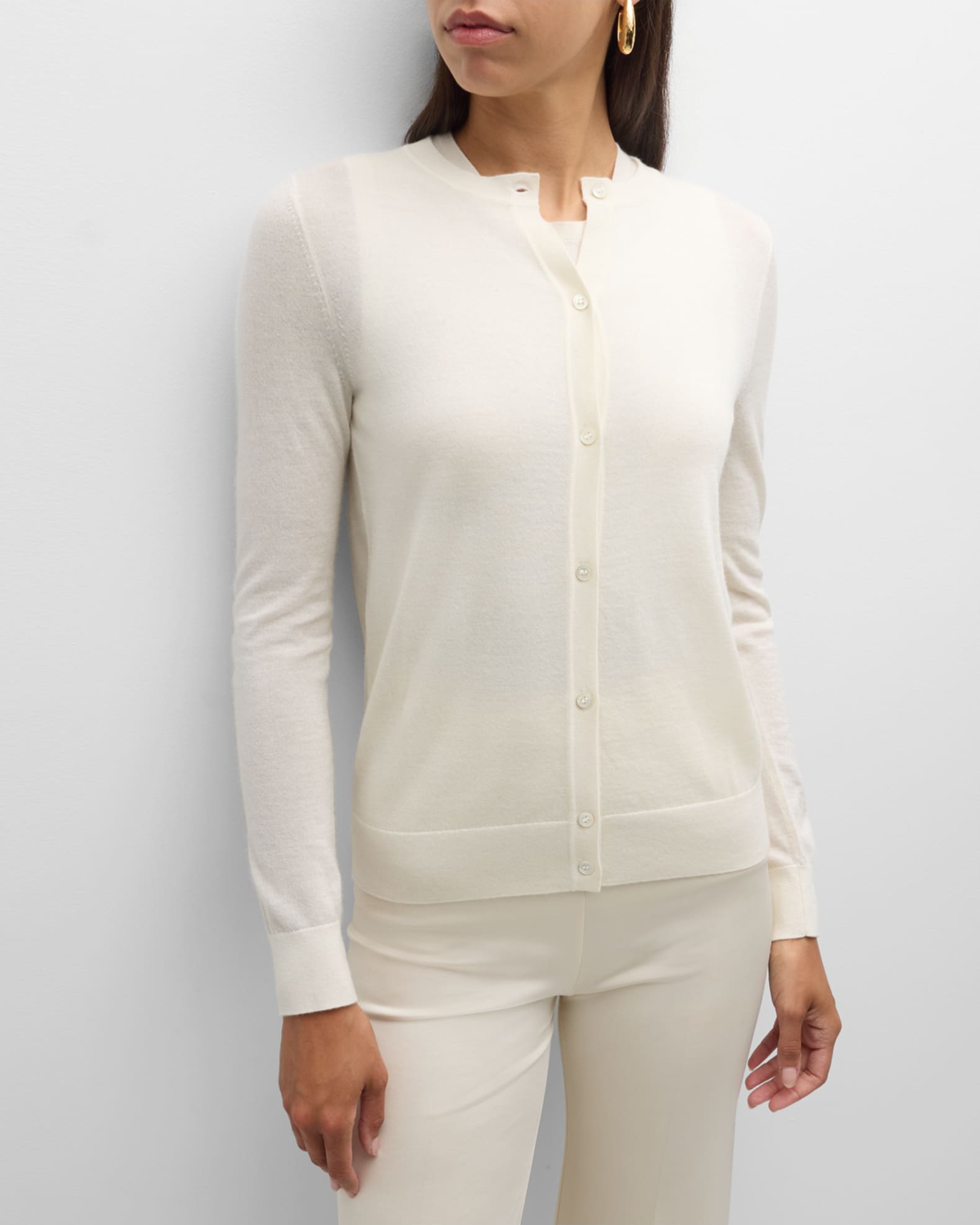 Neiman Marcus Cashmere Collection Cashmere Crewneck Cardigan | Neiman ...