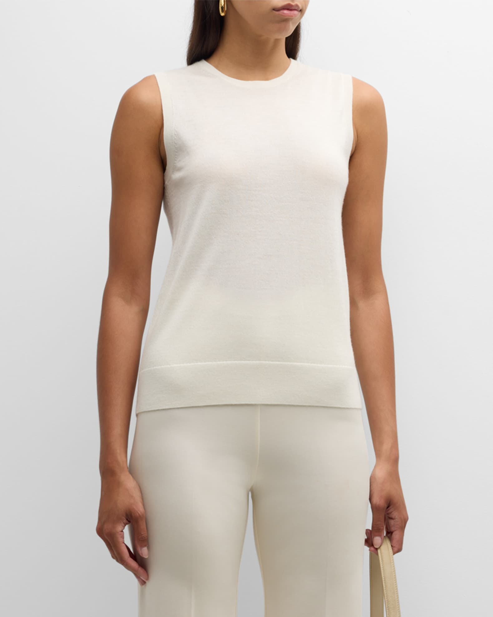 Neiman Marcus Cashmere Collection Superfine Cashmere Sleeveless Shell ...
