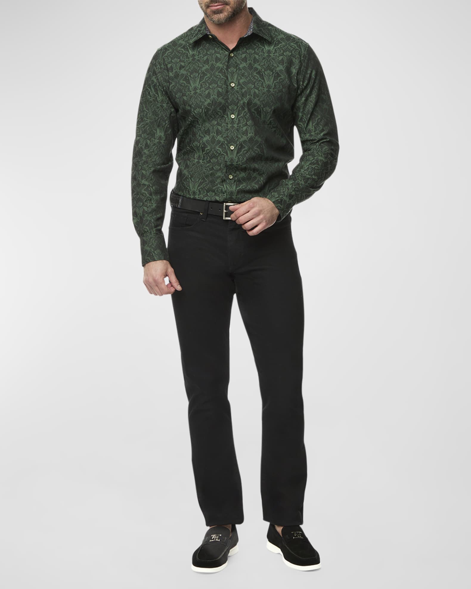 Robert Graham Men's Highland 5 Damask-Print Sport Shirt | Neiman Marcus