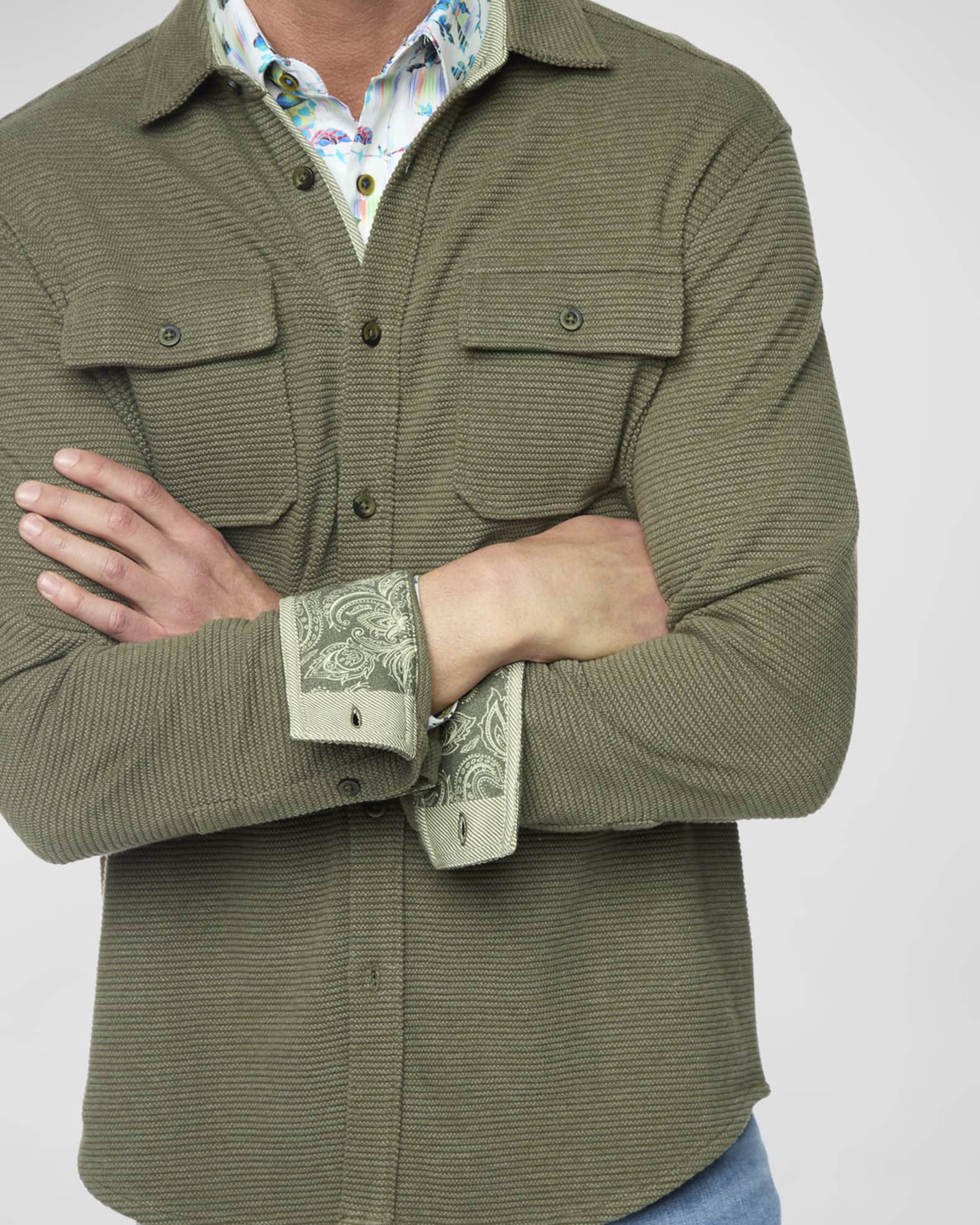 Robert Graham Men's Brunner 2 Knit Overshirt | Neiman Marcus