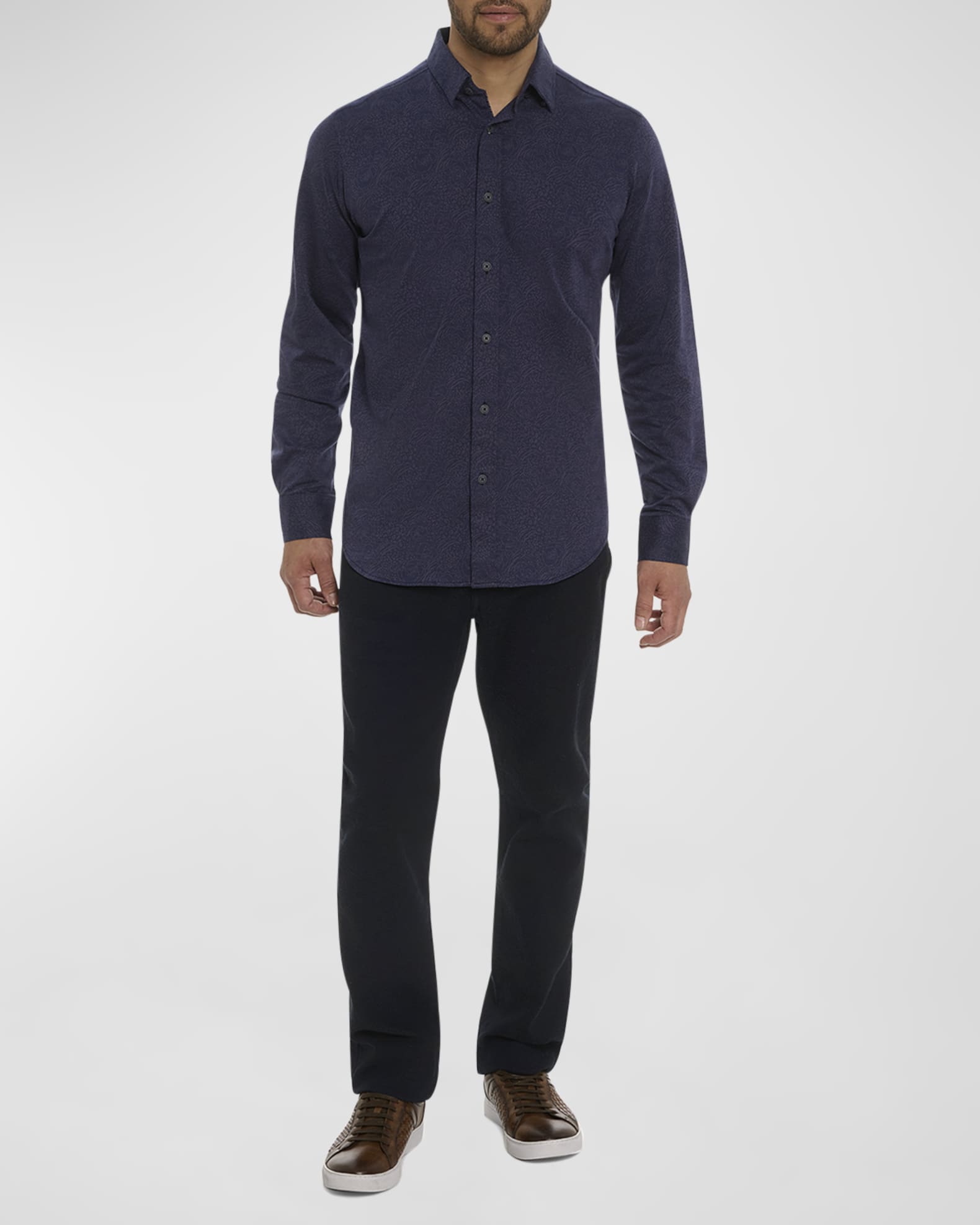 Robert Graham Men's Kelvin Floral Jacquard Sport Shirt | Neiman Marcus
