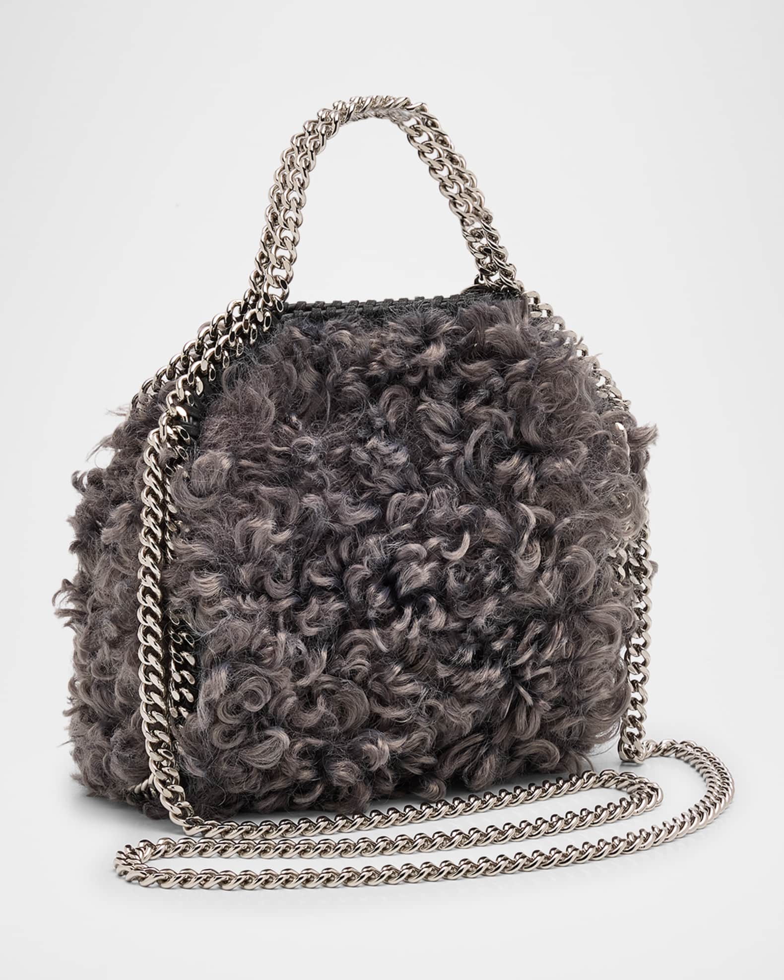 Stella McCartney Falabella Tiny Plush Faux-Fur Tote Bag | Neiman Marcus