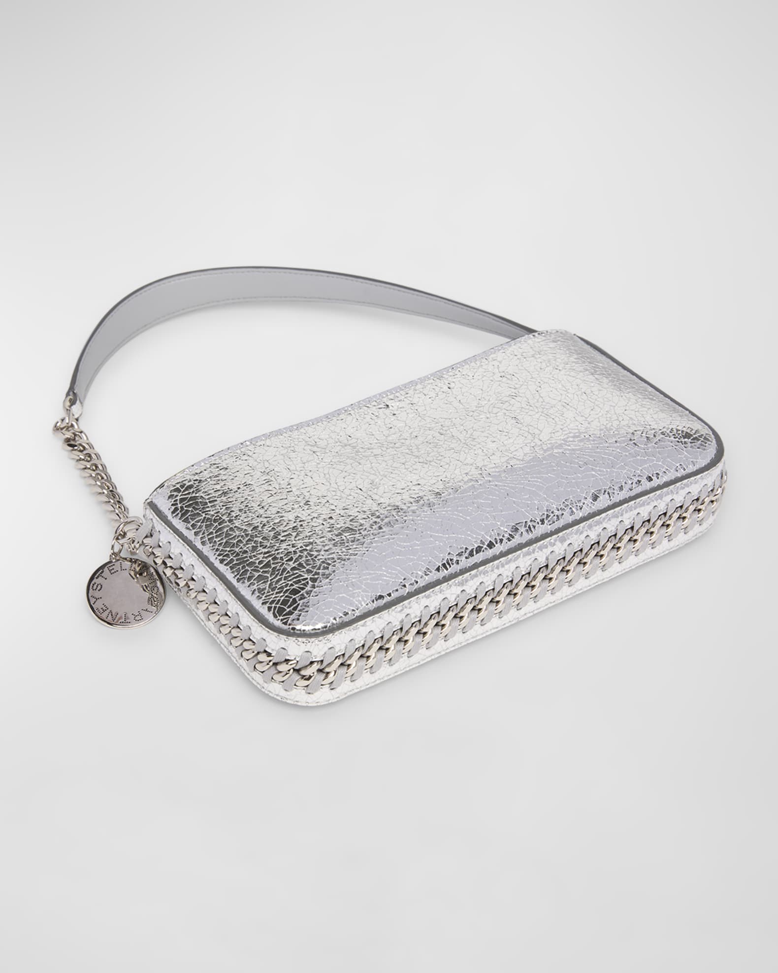 Stella McCartney Frayme Crackled Metallic Alt-Leather Chain Shoulder ...