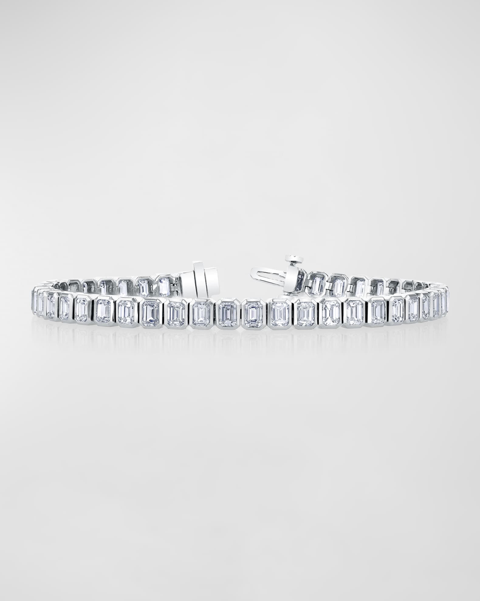 Neiman Marcus Diamonds x Christina Adamo 18K Gold North-South Bezel-Set Diamond Tennis Bracelet ...