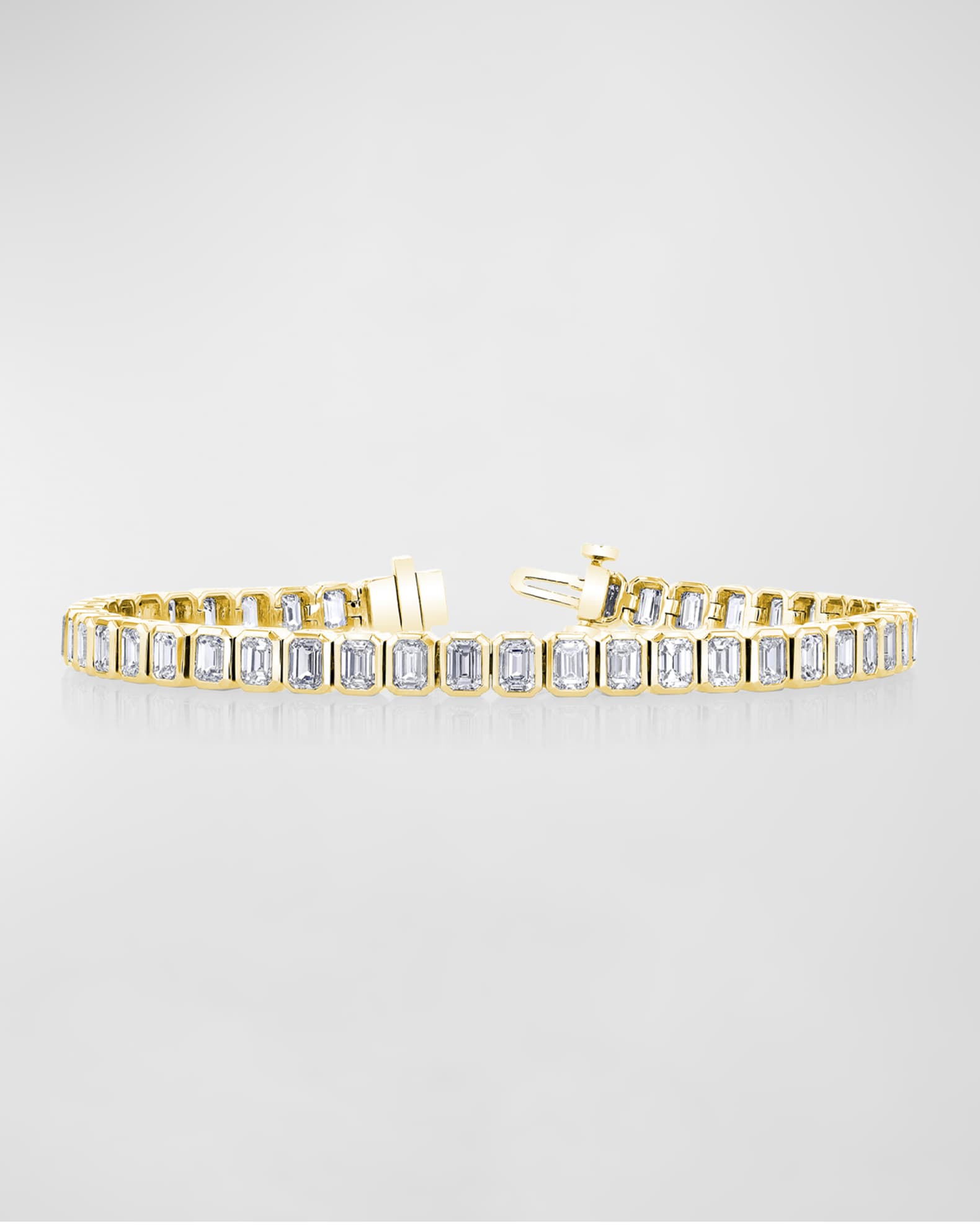 Neiman Marcus Diamonds x Christina Adamo 18K Gold North-South Bezel-Set Diamond Tennis Bracelet ...