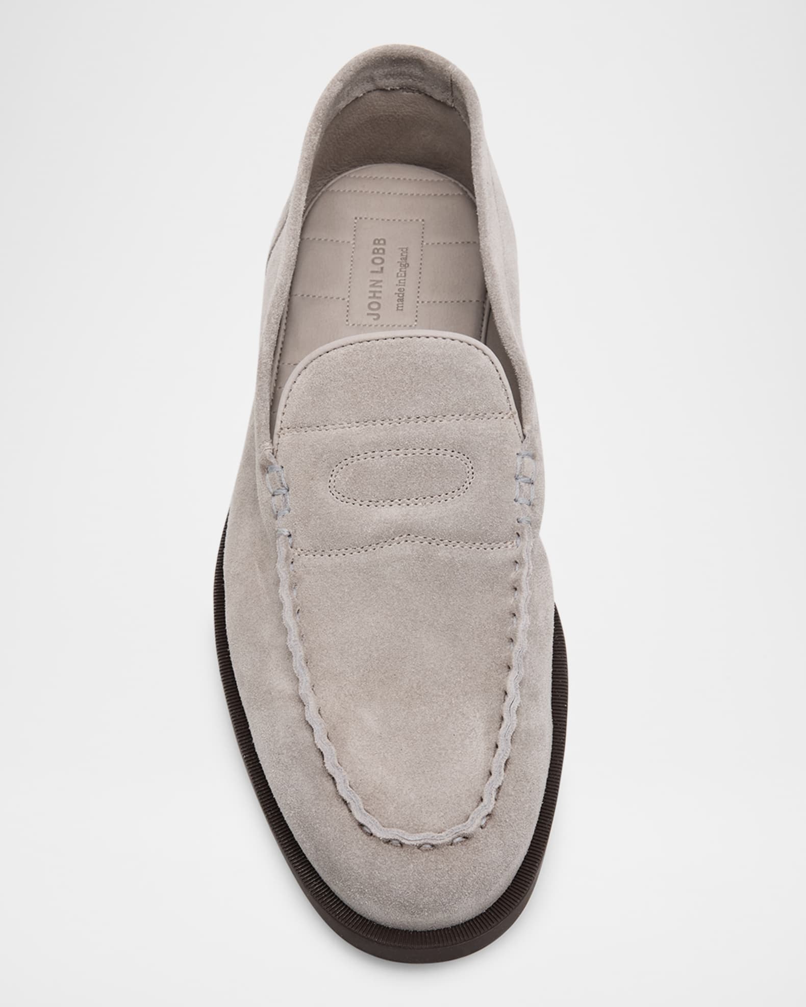 John Lobb Men's Pace Soft Suede Penny Loafers | Neiman Marcus