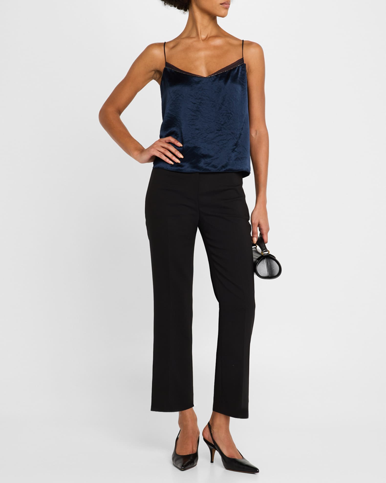 Vince Beaded Satin Cami | Neiman Marcus