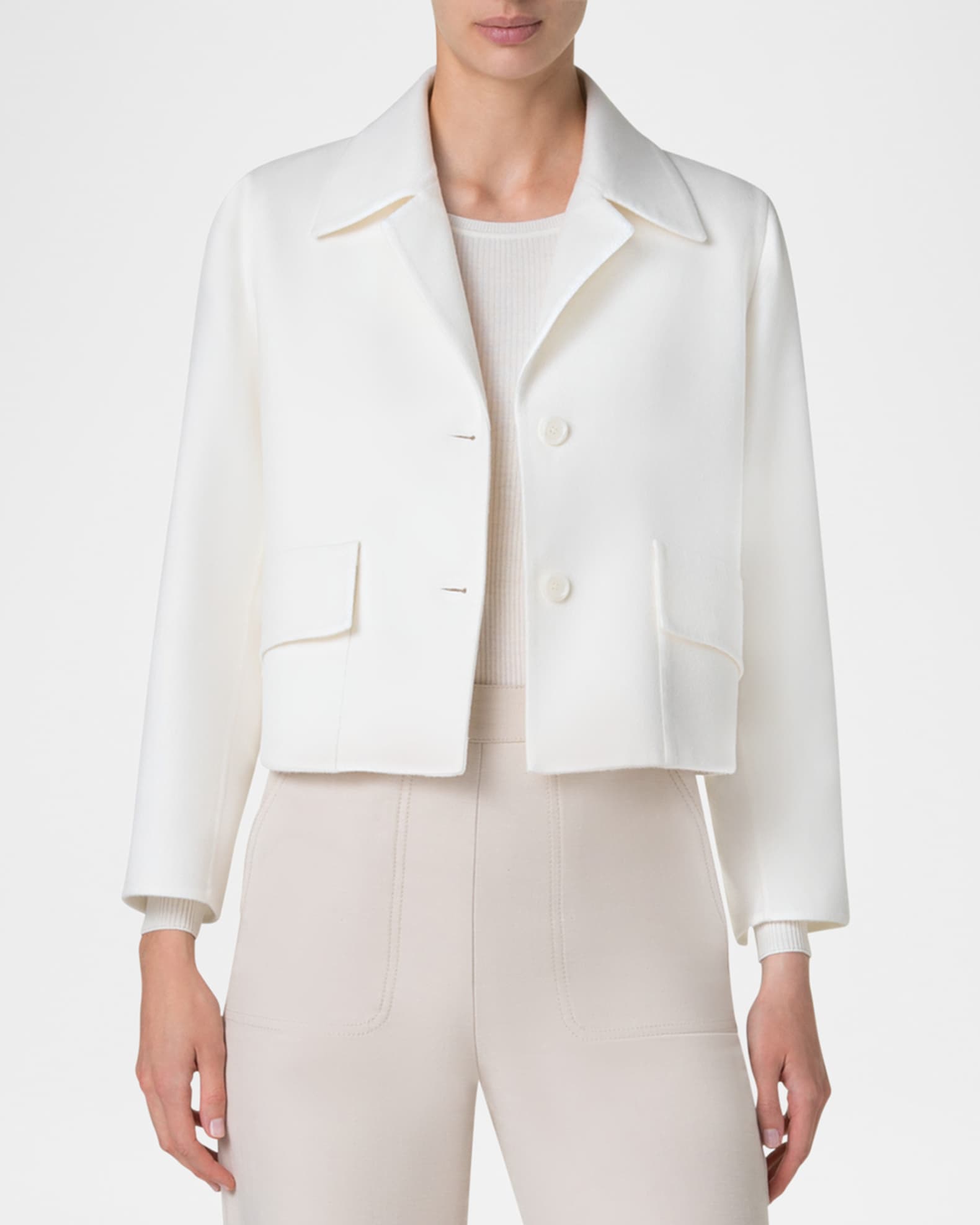 Akris Wes Short Cashmere Double-Face Jacket | Neiman Marcus