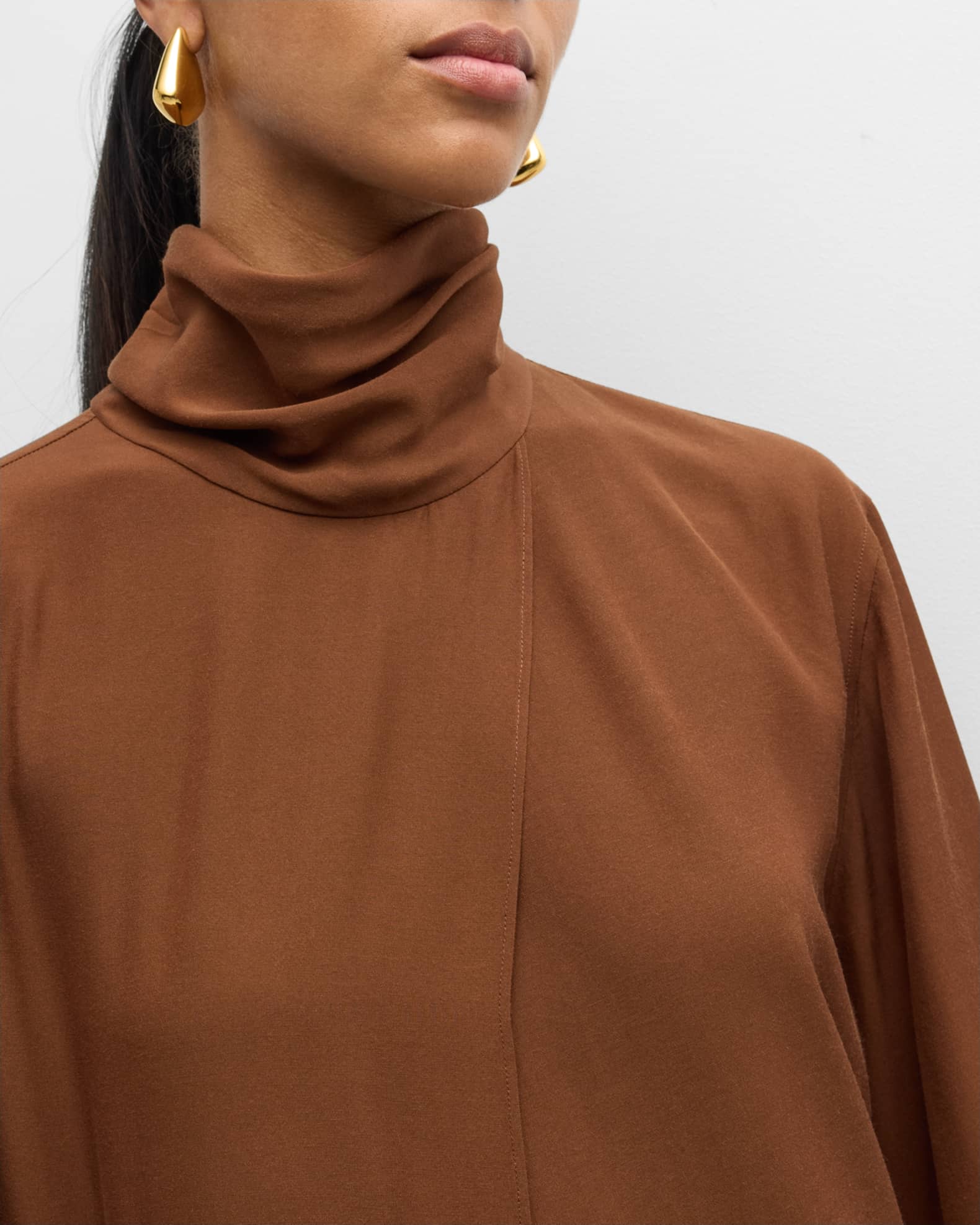 RECTO Flowing Twill Wrap Blouse | Neiman Marcus