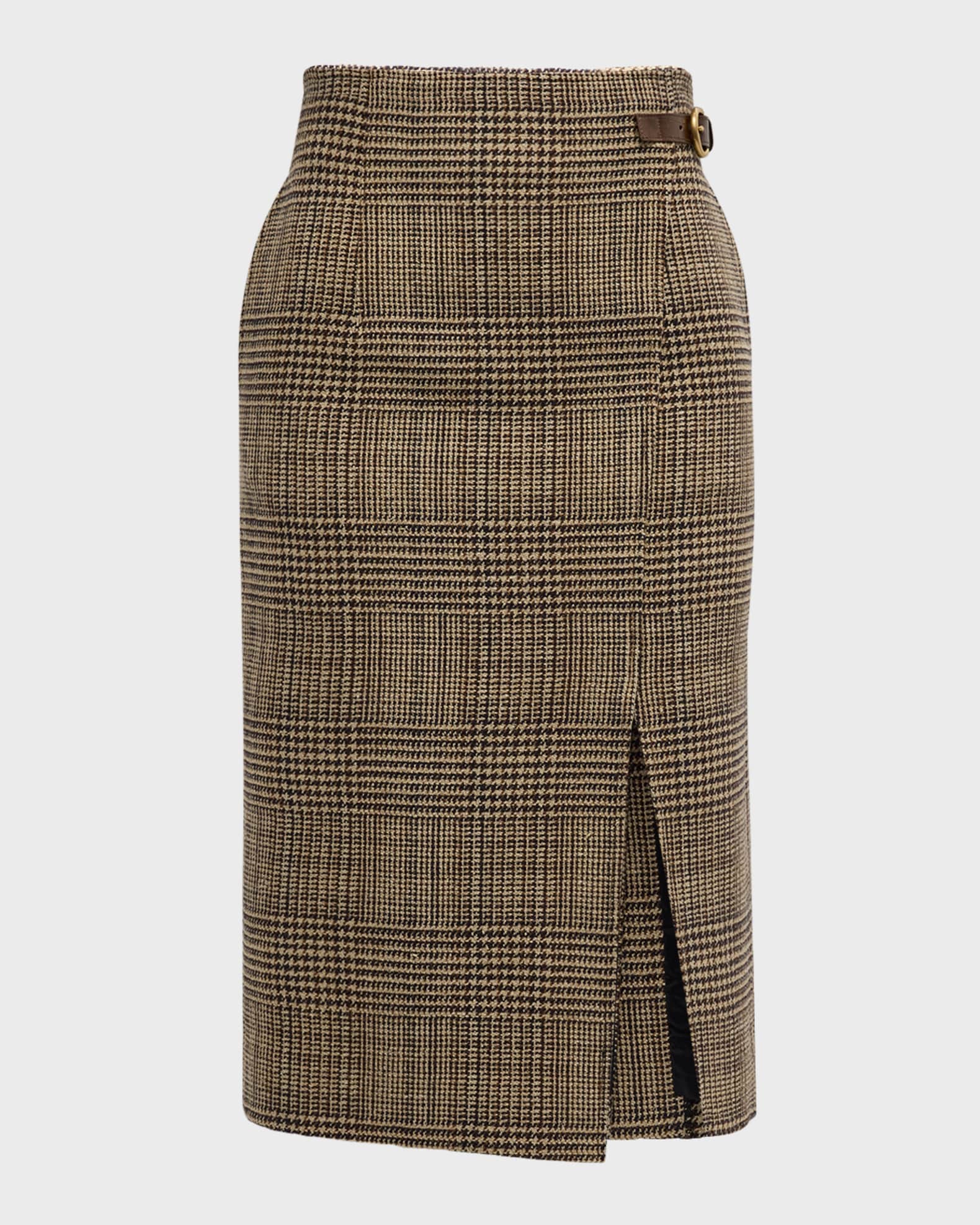 RECTO Amber Check Wrap Midi Skirt | Neiman Marcus