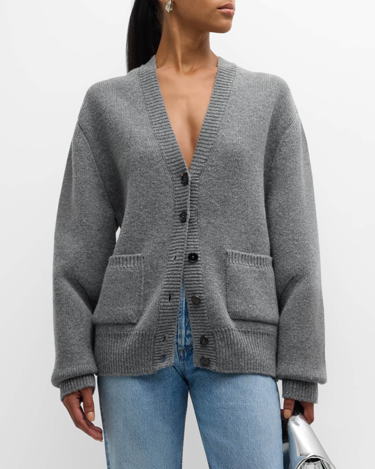 RECTO Ruth Compact-Knit Melange Cardigan | Neiman Marcus