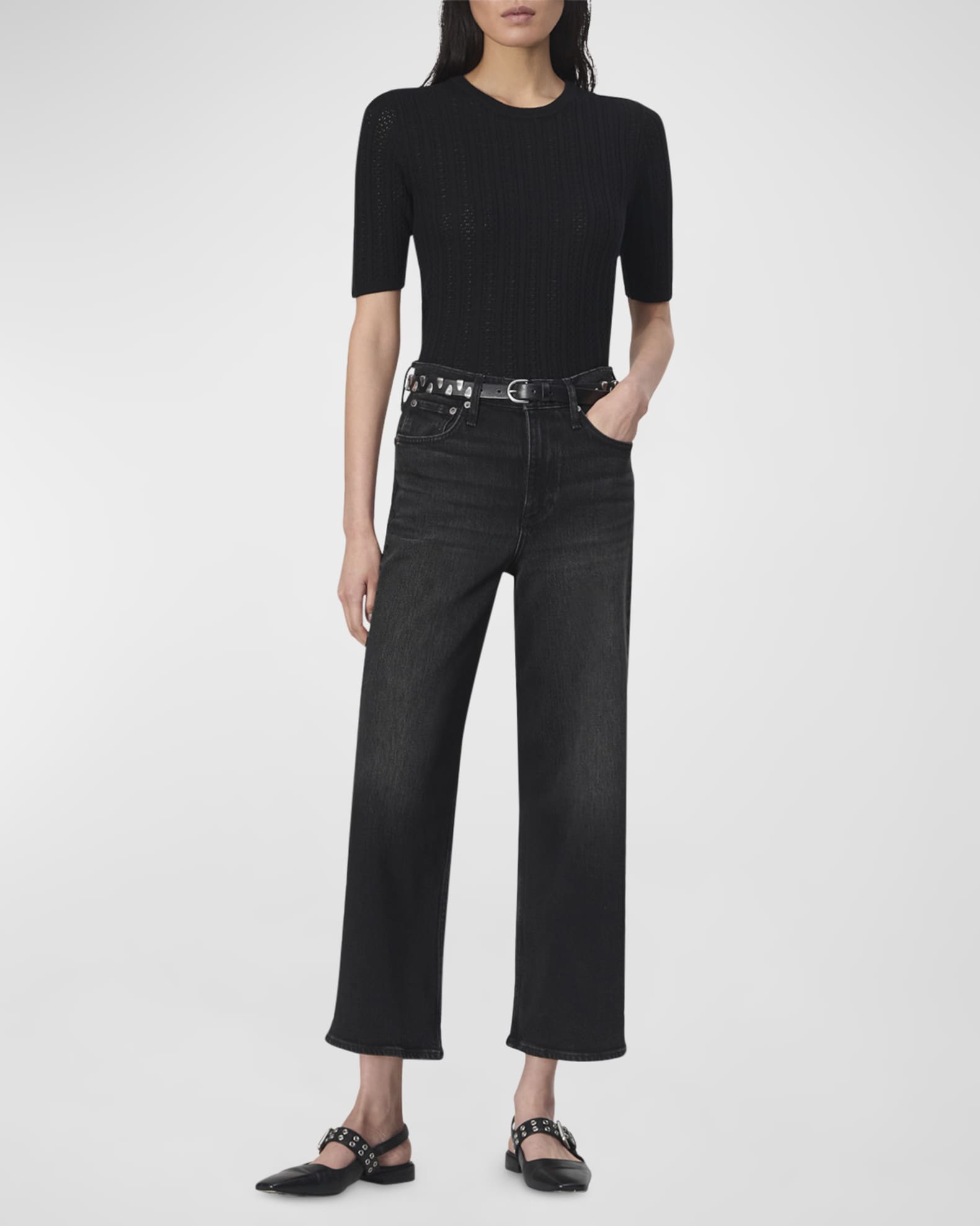 Rag & Bone Andi Ankle Wide-Leg Jeans | Neiman Marcus