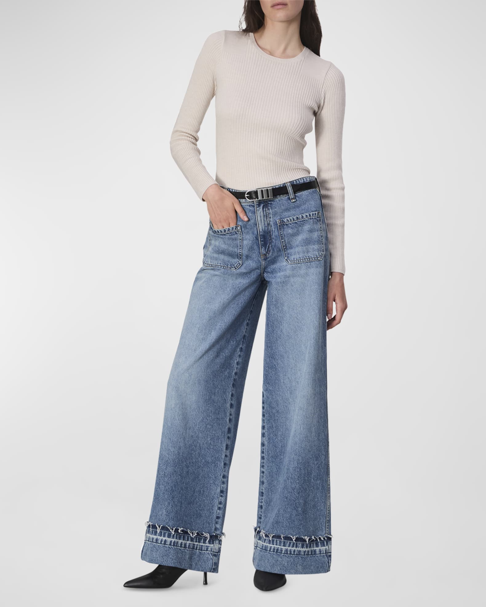 Rag & Bone Marina Wide-Leg Jeans | Neiman Marcus