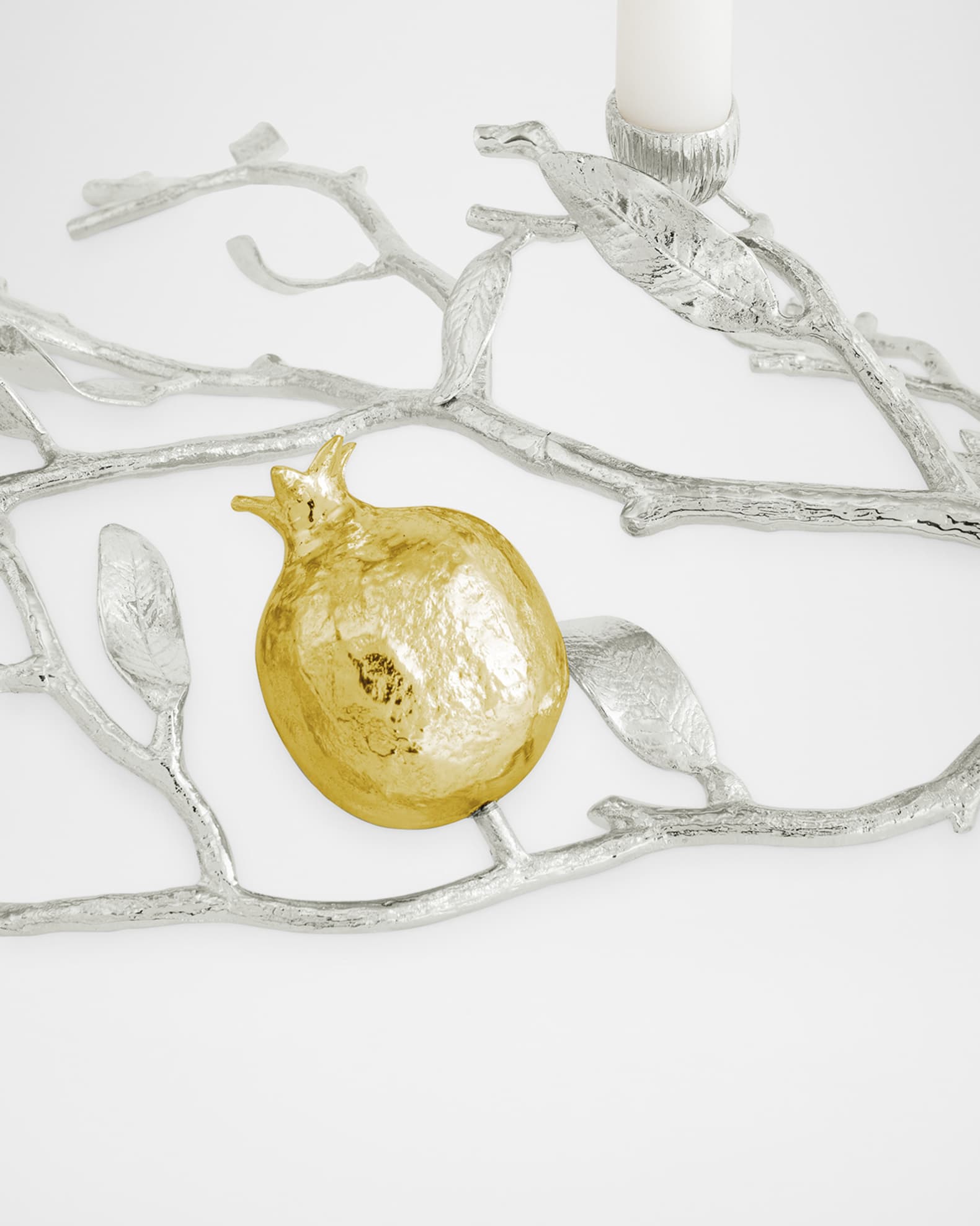 Michael Aram Pomegranate Silver & Gold Low Candleholders | Neiman Marcus
