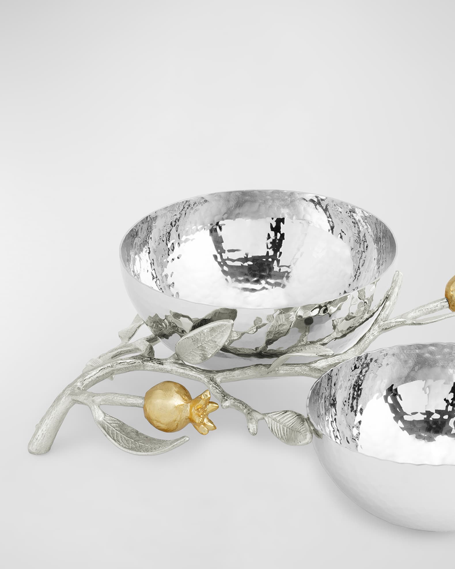 Michael Aram Pomegranate Silver & Gold Double Bowl | Neiman Marcus