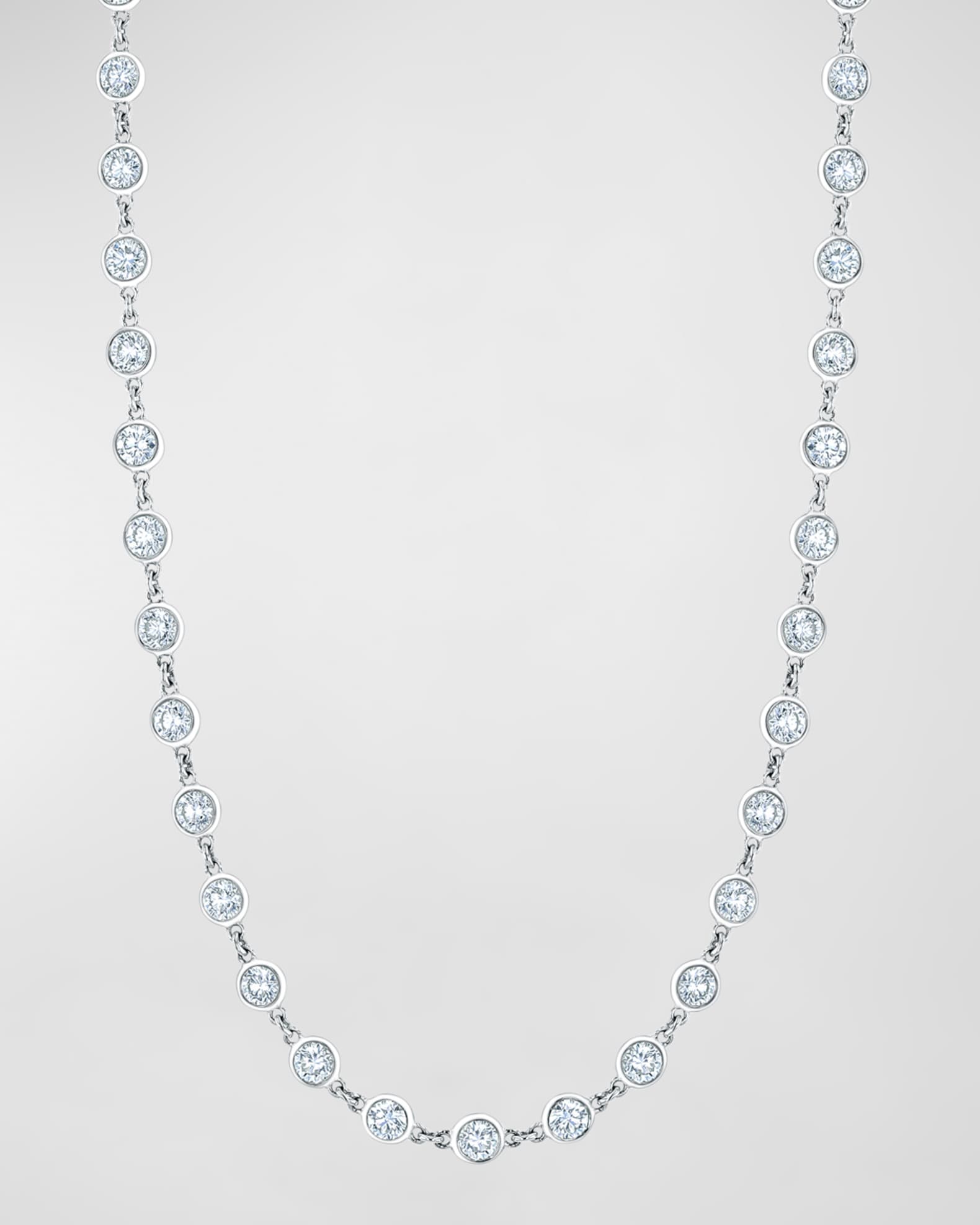 Neiman Marcus Diamonds 18K Gold Diamond by the Yard Chain Necklace,16 ...