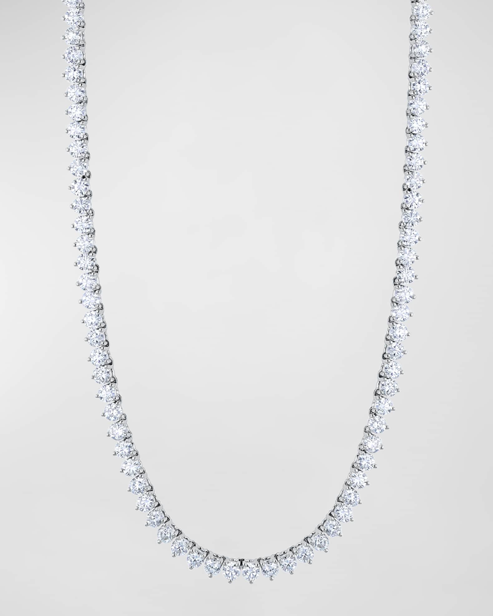 Neiman Marcus Diamonds 18K Gold 3-Prong Opera 16" Diamond Necklace, 19 ...