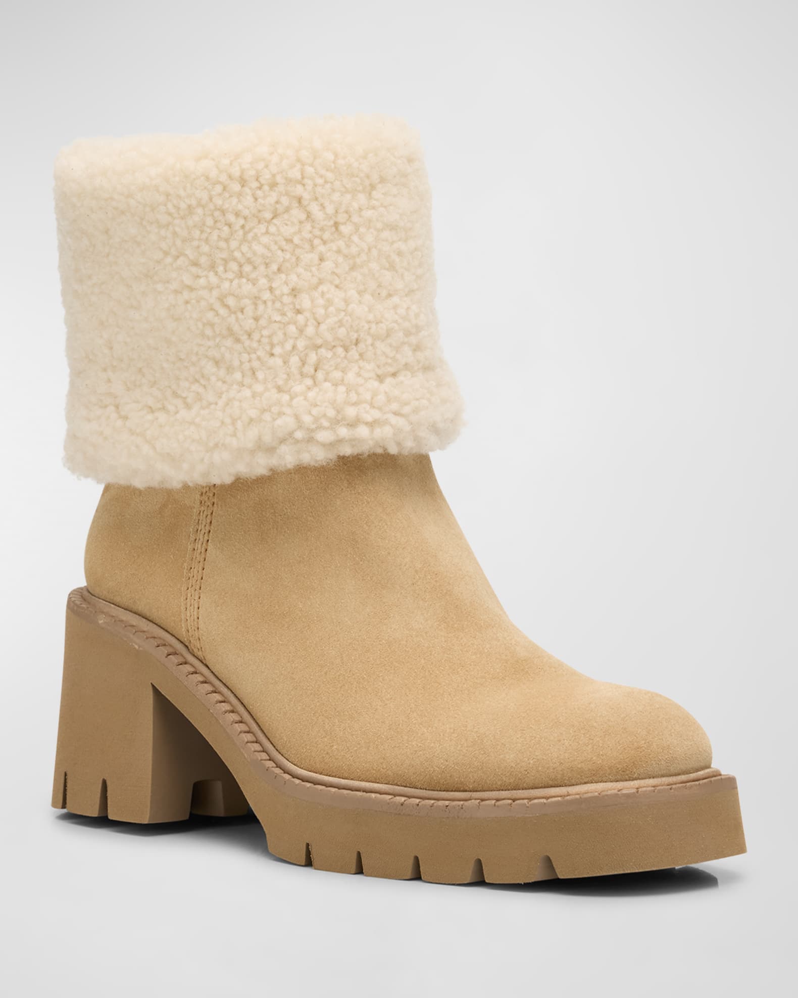 Pedro Garcia Zarela Suede Shearling Ankle Booties | Neiman Marcus