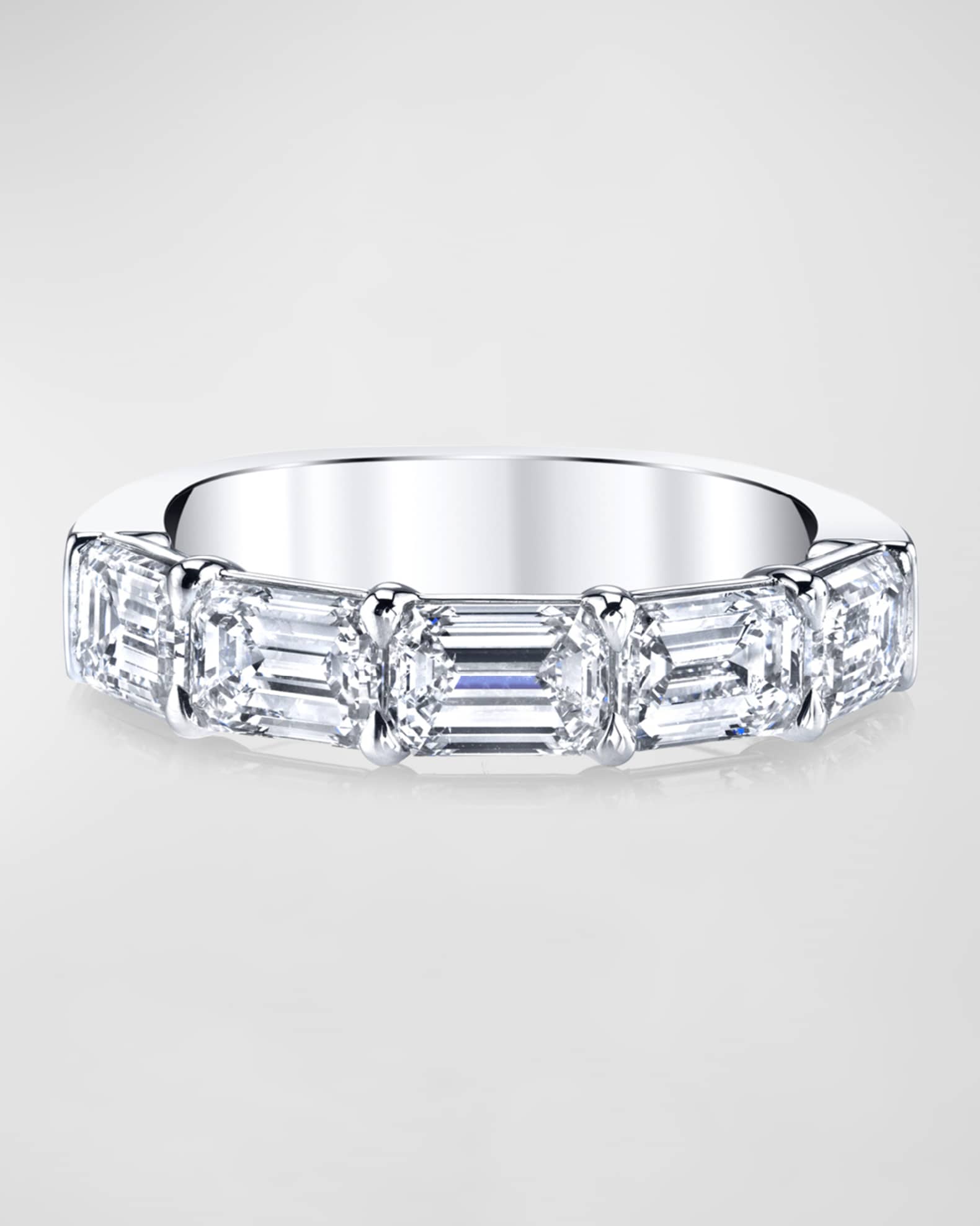 Neiman Marcus Diamonds Large Halfway Platinum Band with Horizontal Set ...