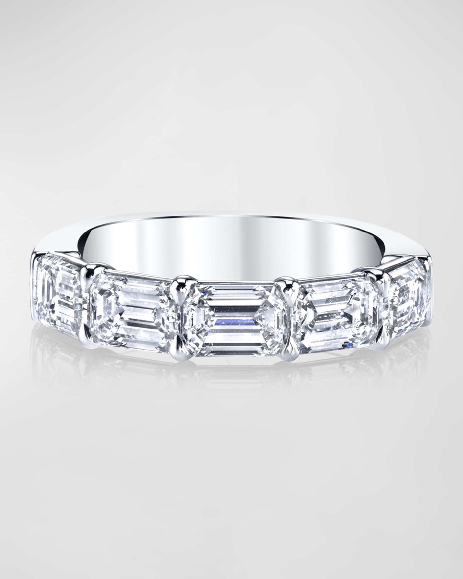 Neiman Marcus Diamonds Large Halfway Platinum Band with Horizontal Set ...