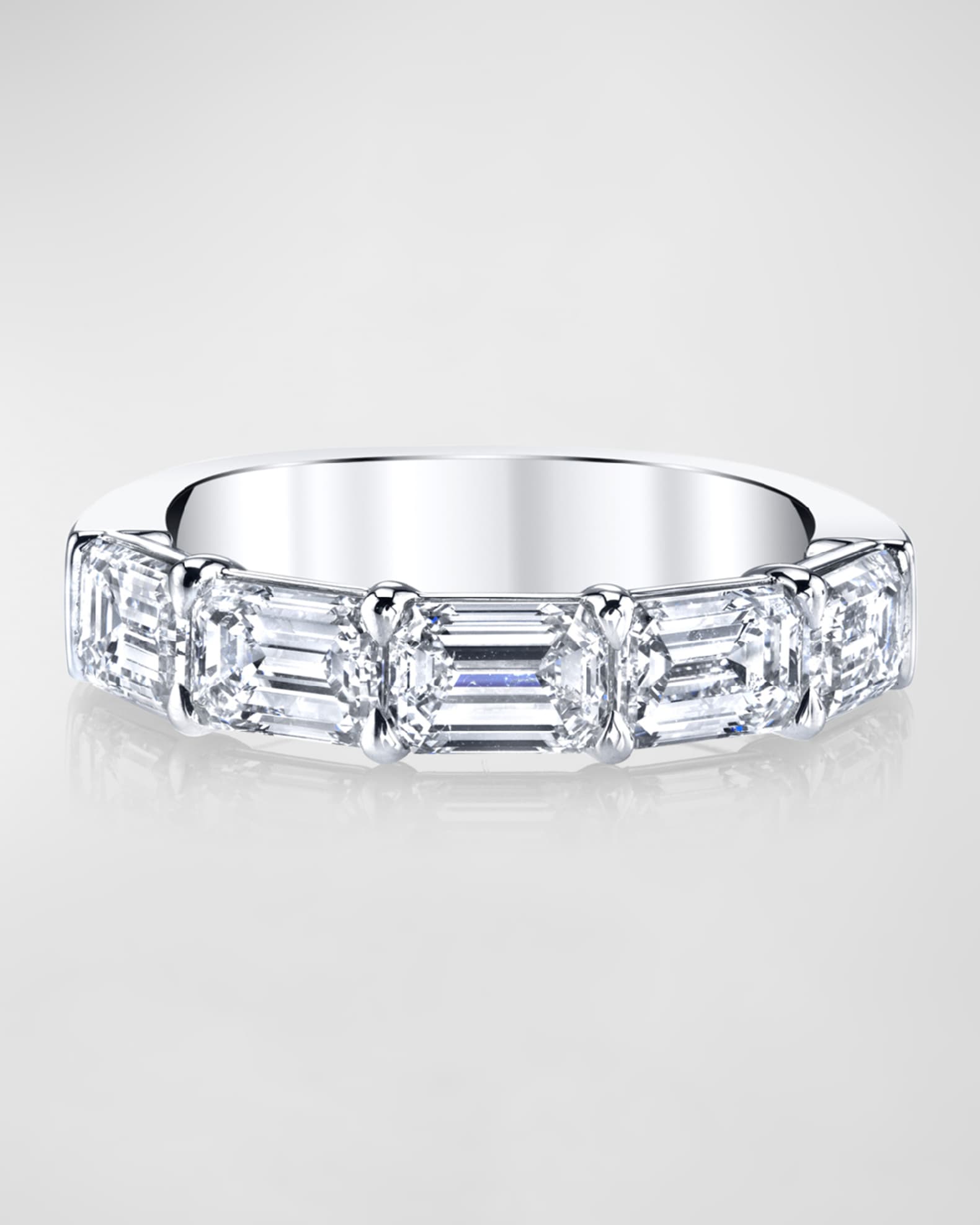 Neiman Marcus Diamonds Large Platinum Halfway Band with Horizontal Set ...