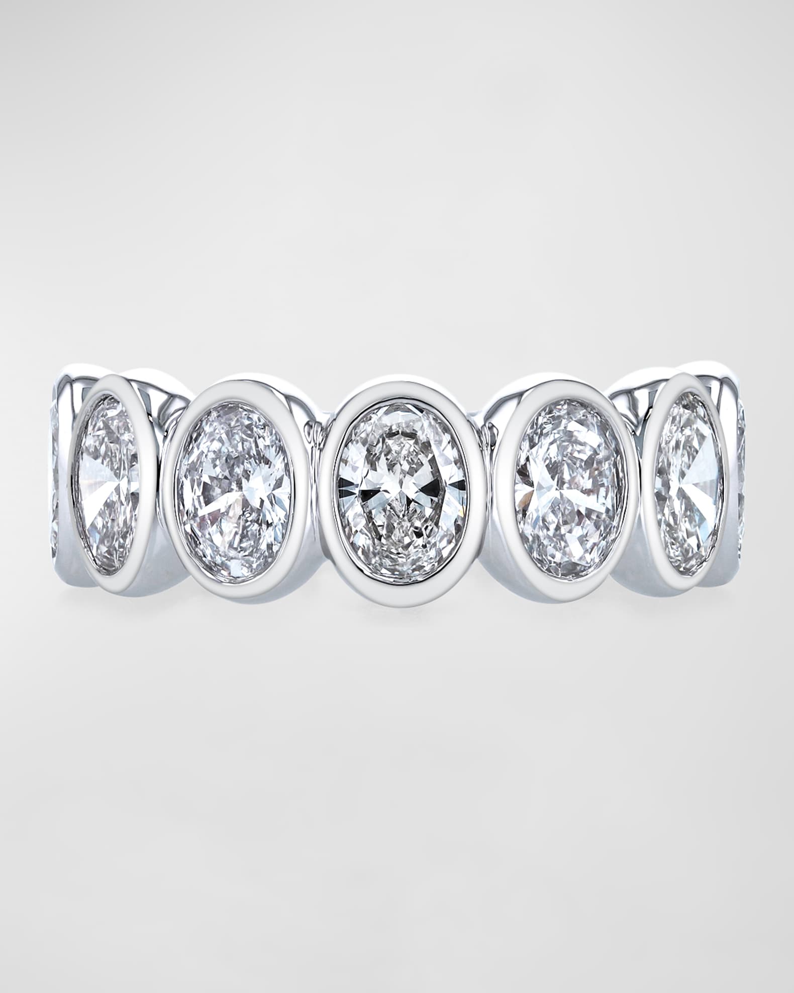 Seven Stone Band Bezel Set Oval Cut Diamonds 2.30Ct Collection | Neiman ...