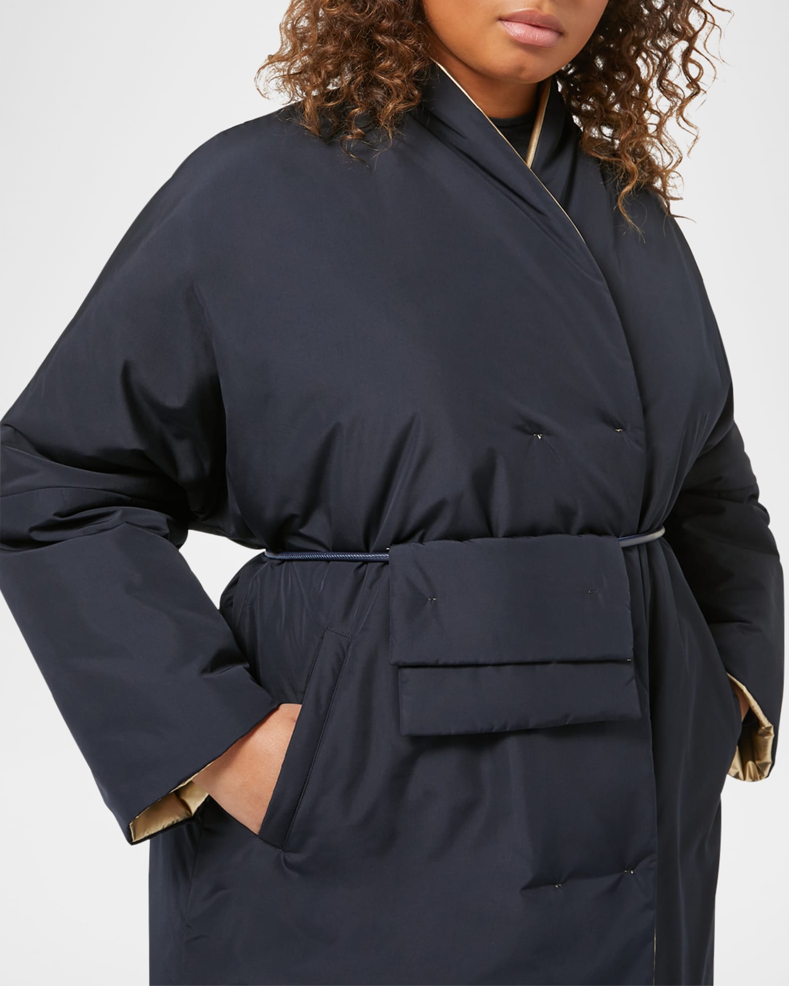 Marina Rinaldi Plus Size Rugiada Reversible Puffer Jacket | Neiman Marcus