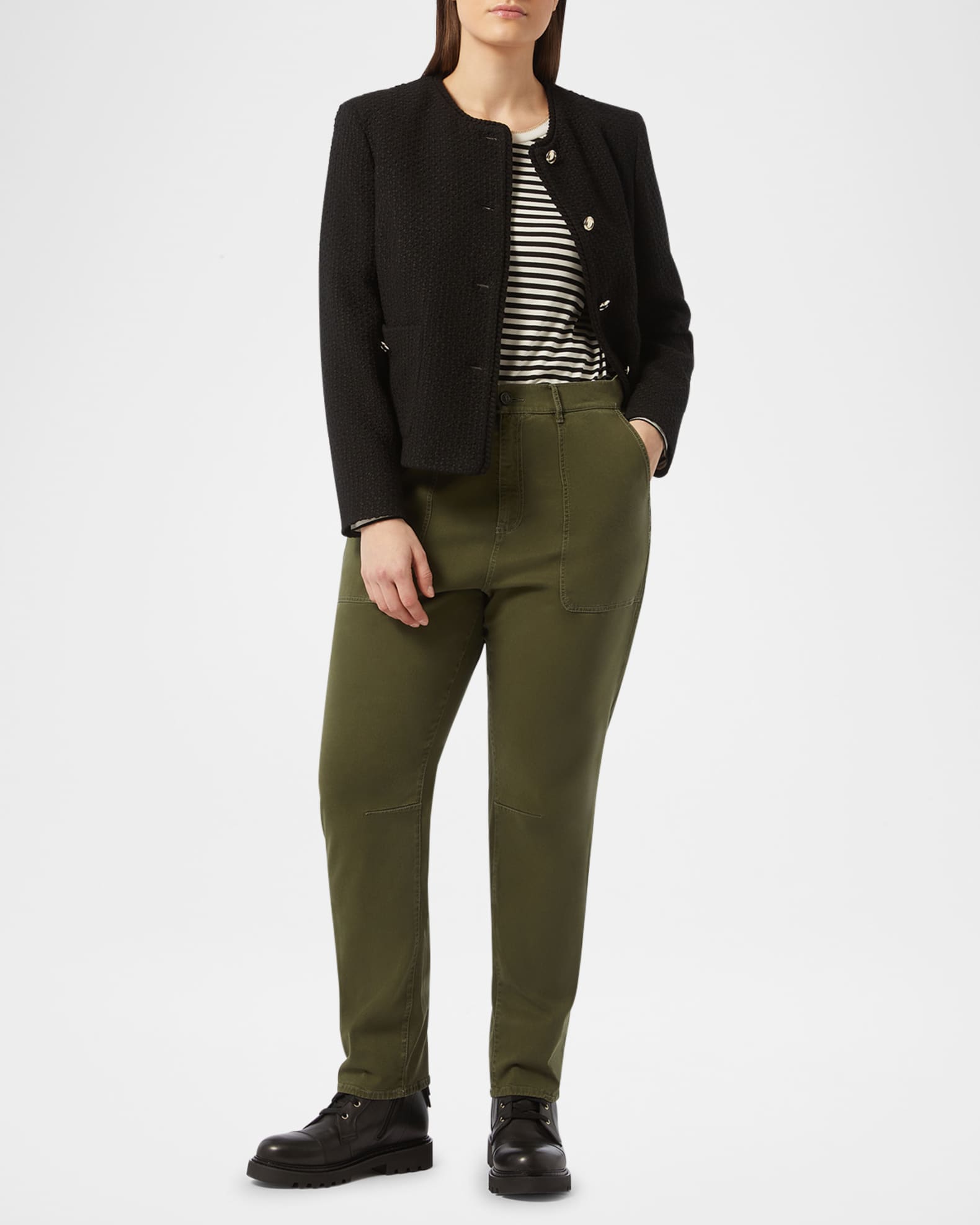 Marina Rinaldi Plus Size Canosa Button-Down Tweed Jacket | Neiman Marcus