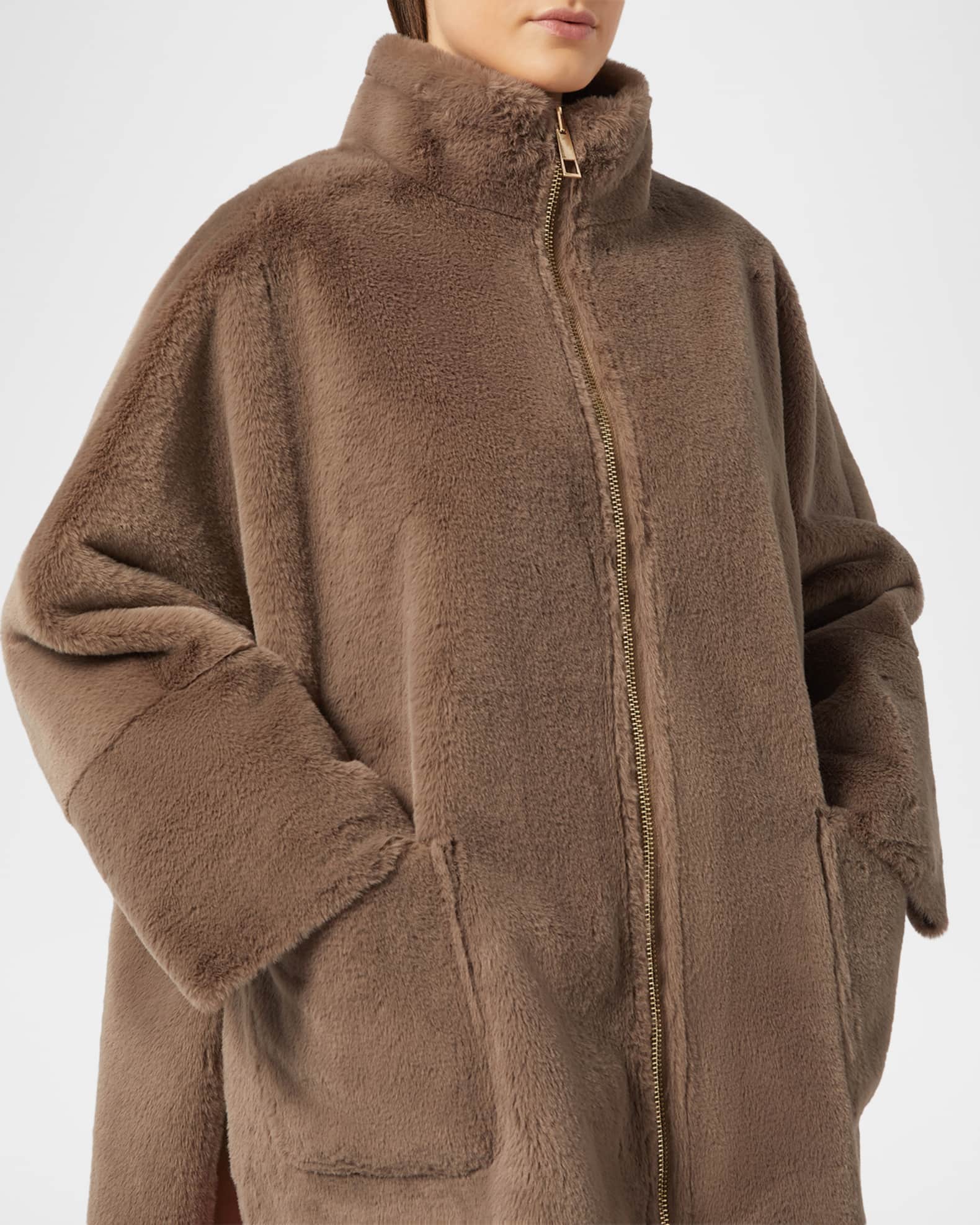 Marina Rinaldi Plus Size Rodeo Reversible Faux Fur Coat | Neiman Marcus