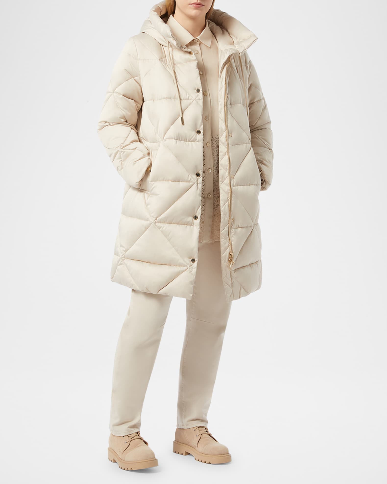 Marina Rinaldi Kirsch Quilted Hooded Puffer Parka | Neiman Marcus