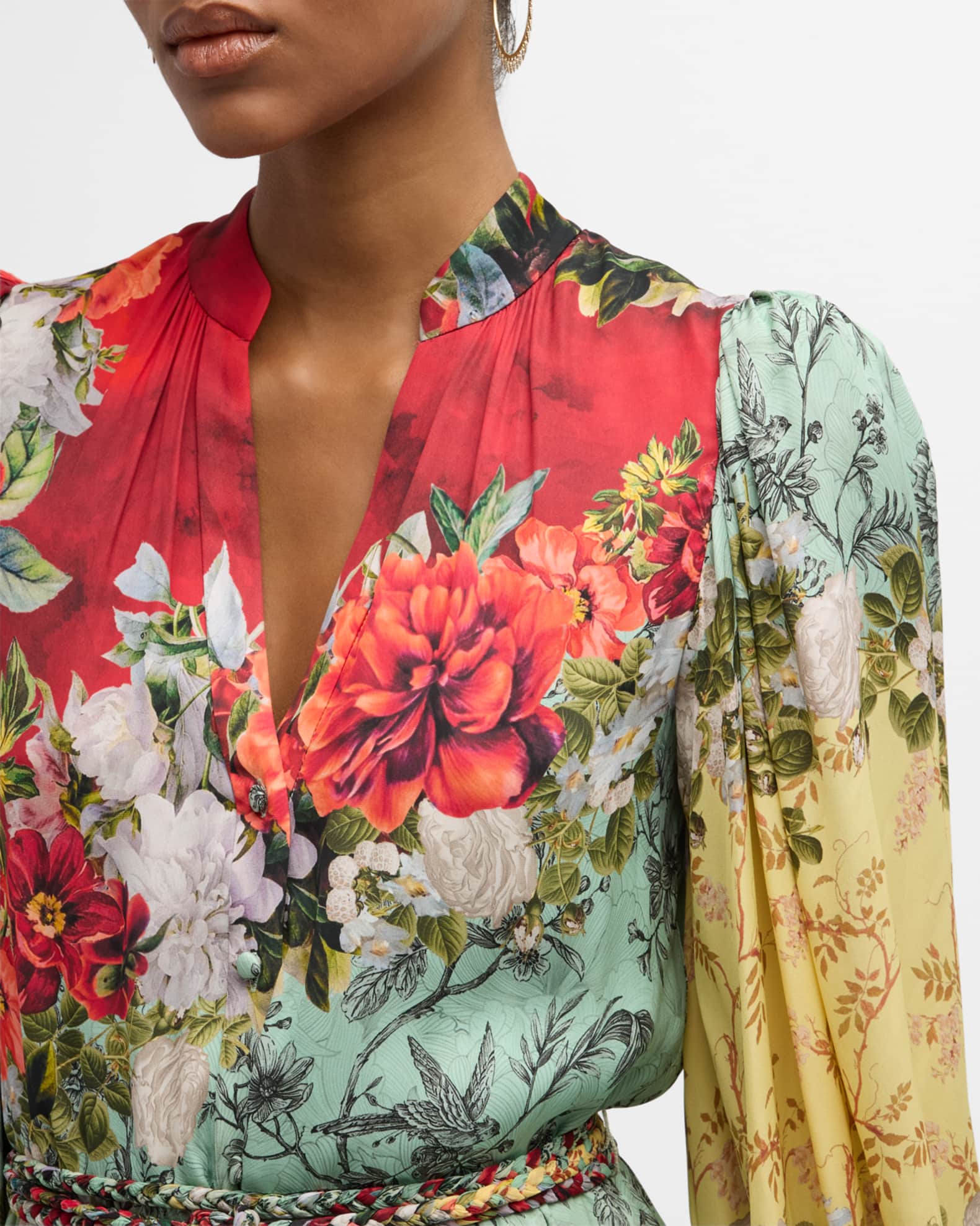 Alice + Olivia Antonette Long-Sleeve Mini Dress | Neiman Marcus