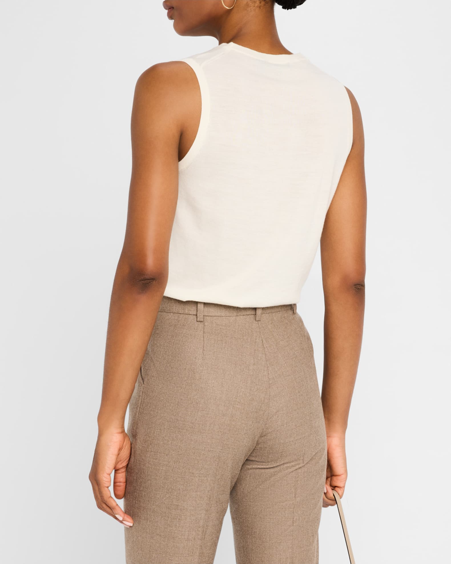 Theory Regal Merino Wool Crewneck Shell Top | Neiman Marcus