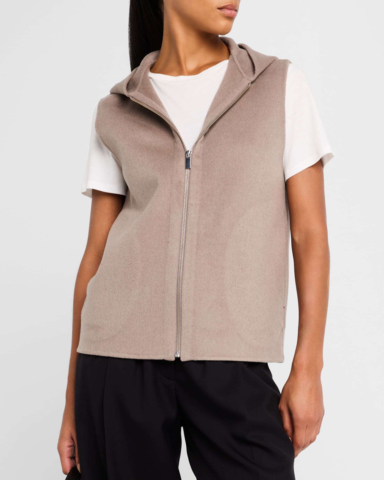 Theory New Divide Wool Hooded Vest | Neiman Marcus