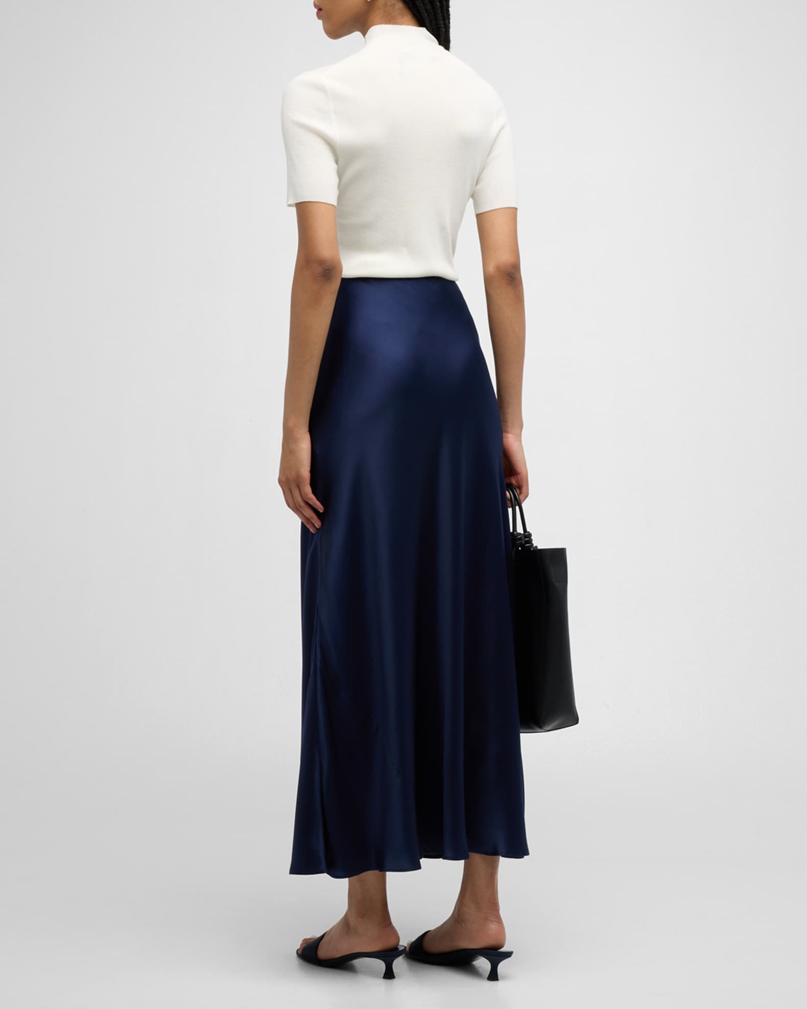Theory Leenda Regal Merino Wool Short-Sleeve Mock-Neck Top | Neiman Marcus