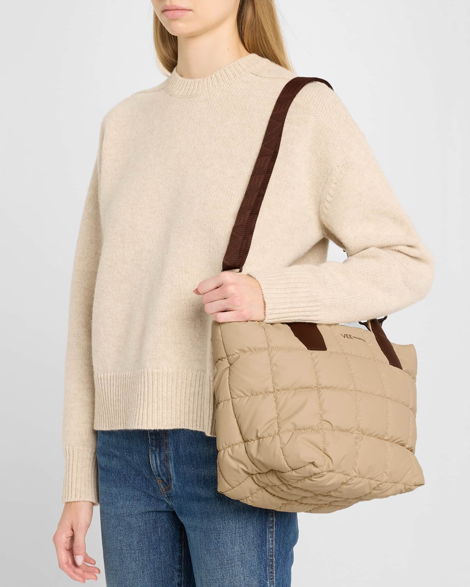 VeeCollective Porter Small Recycled Quilted Tote Bag | Neiman Marcus