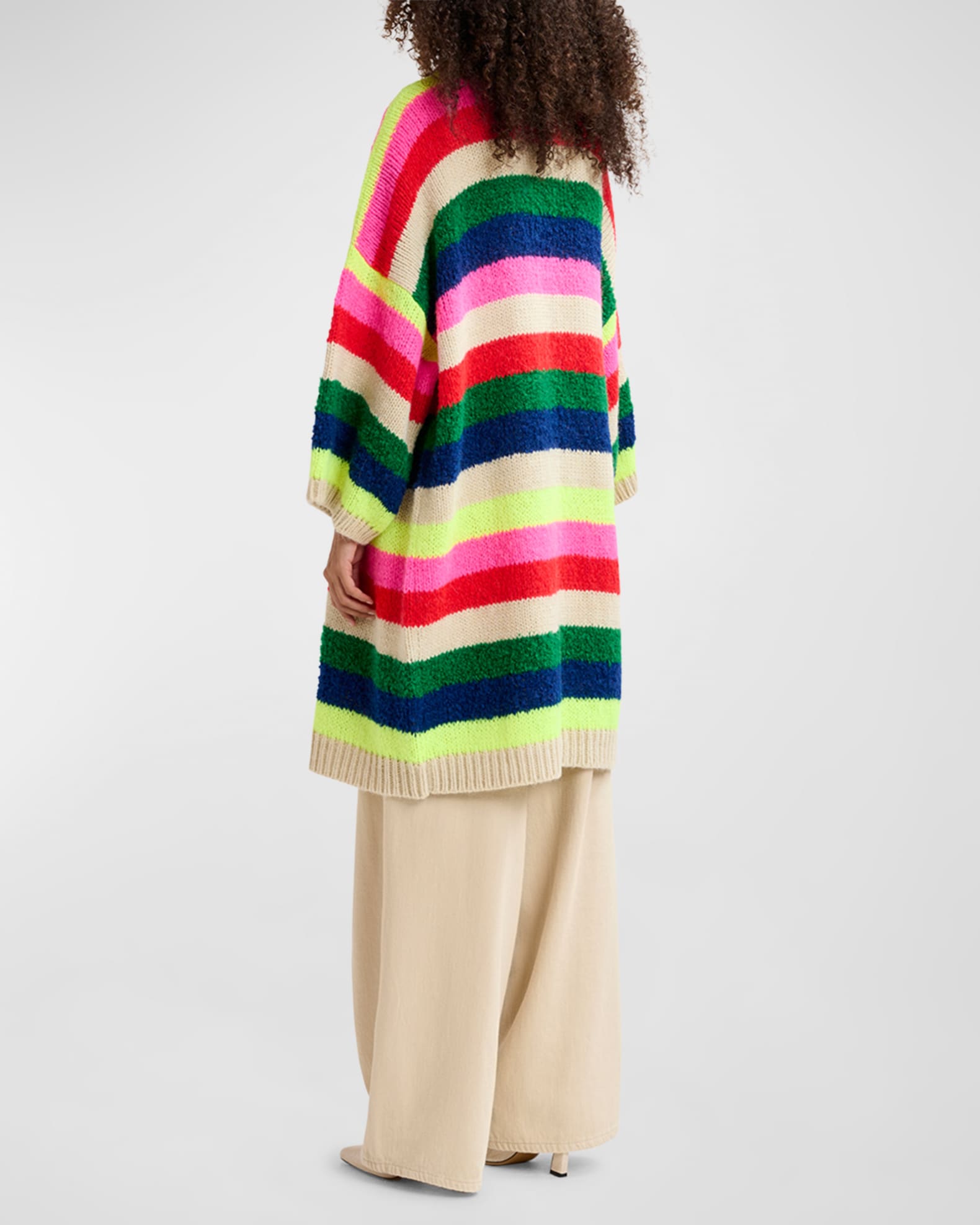 Essentiel Antwerp Gabilo Striped Alpaca-Blend Longline Cardigan | Neiman Marcus