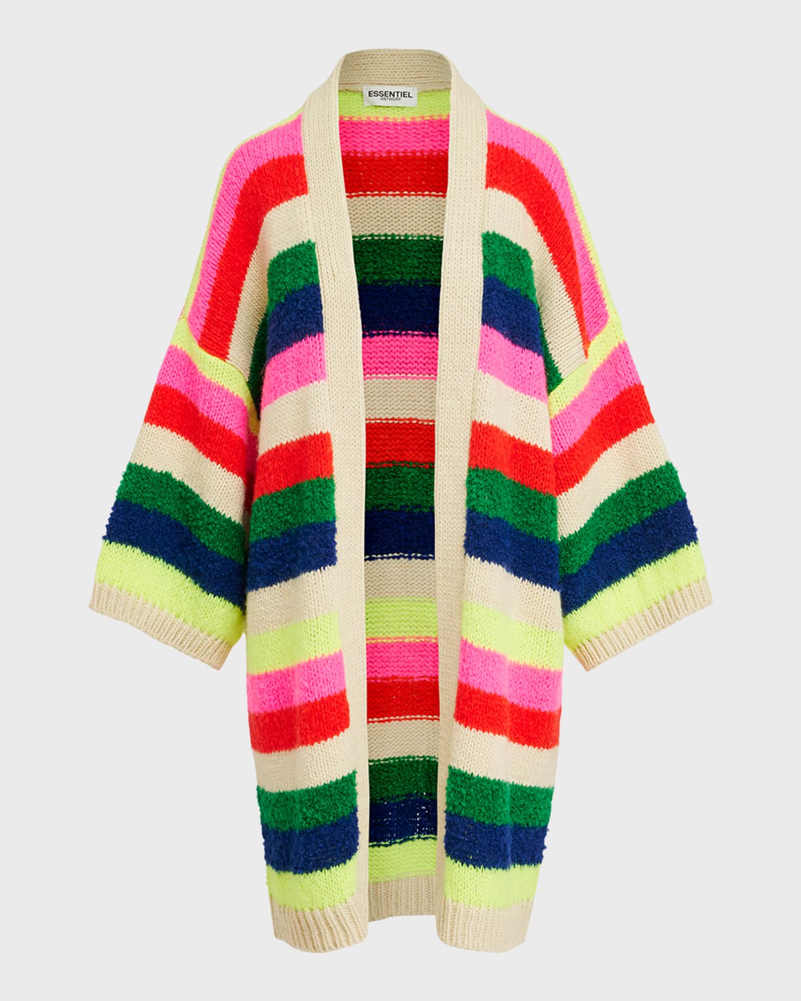 Essentiel Antwerp Gabilo Striped Alpaca-Blend Longline Cardigan | Neiman Marcus