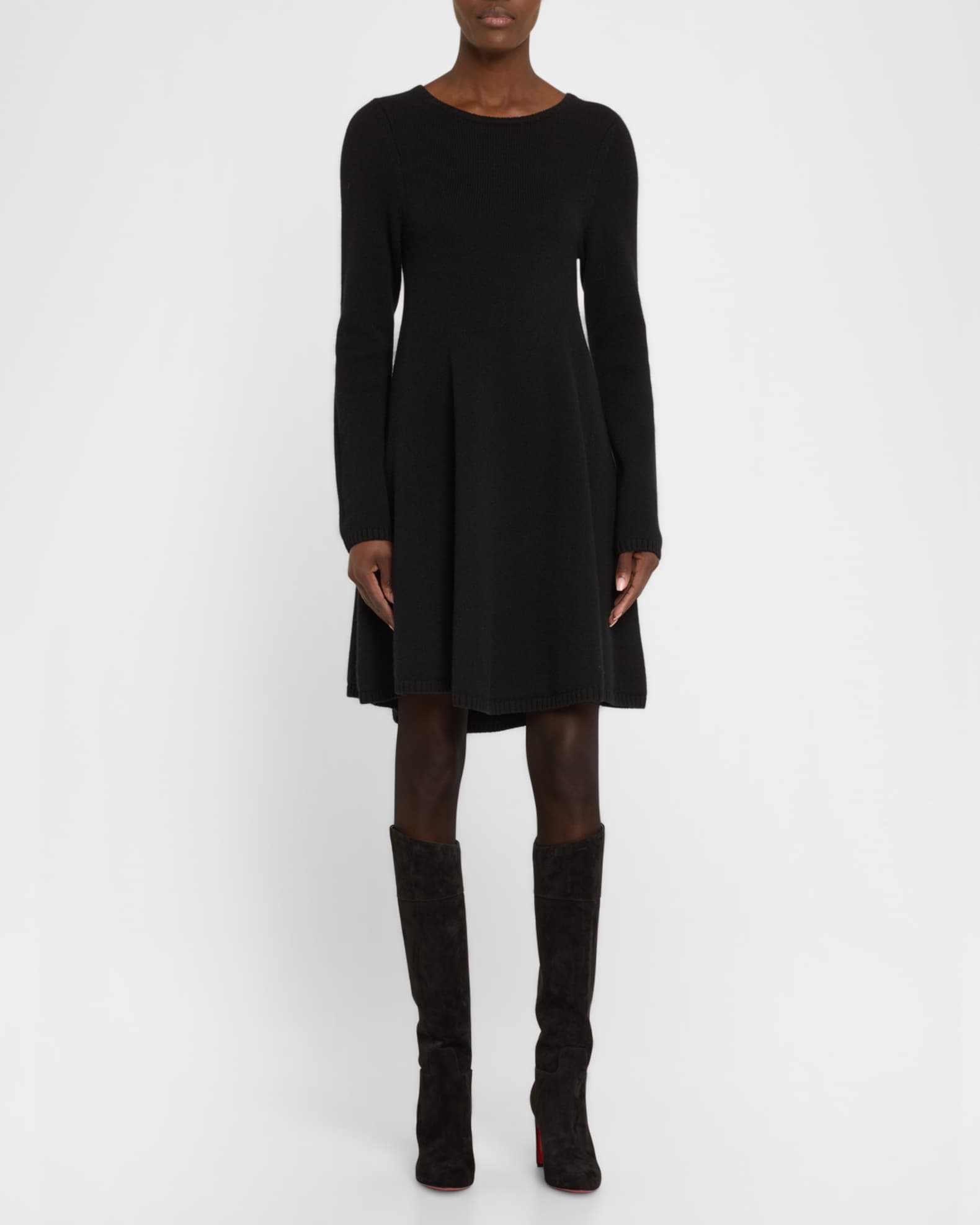 Christian Louboutin Loo Suede Red Sole Knee Boots | Neiman Marcus